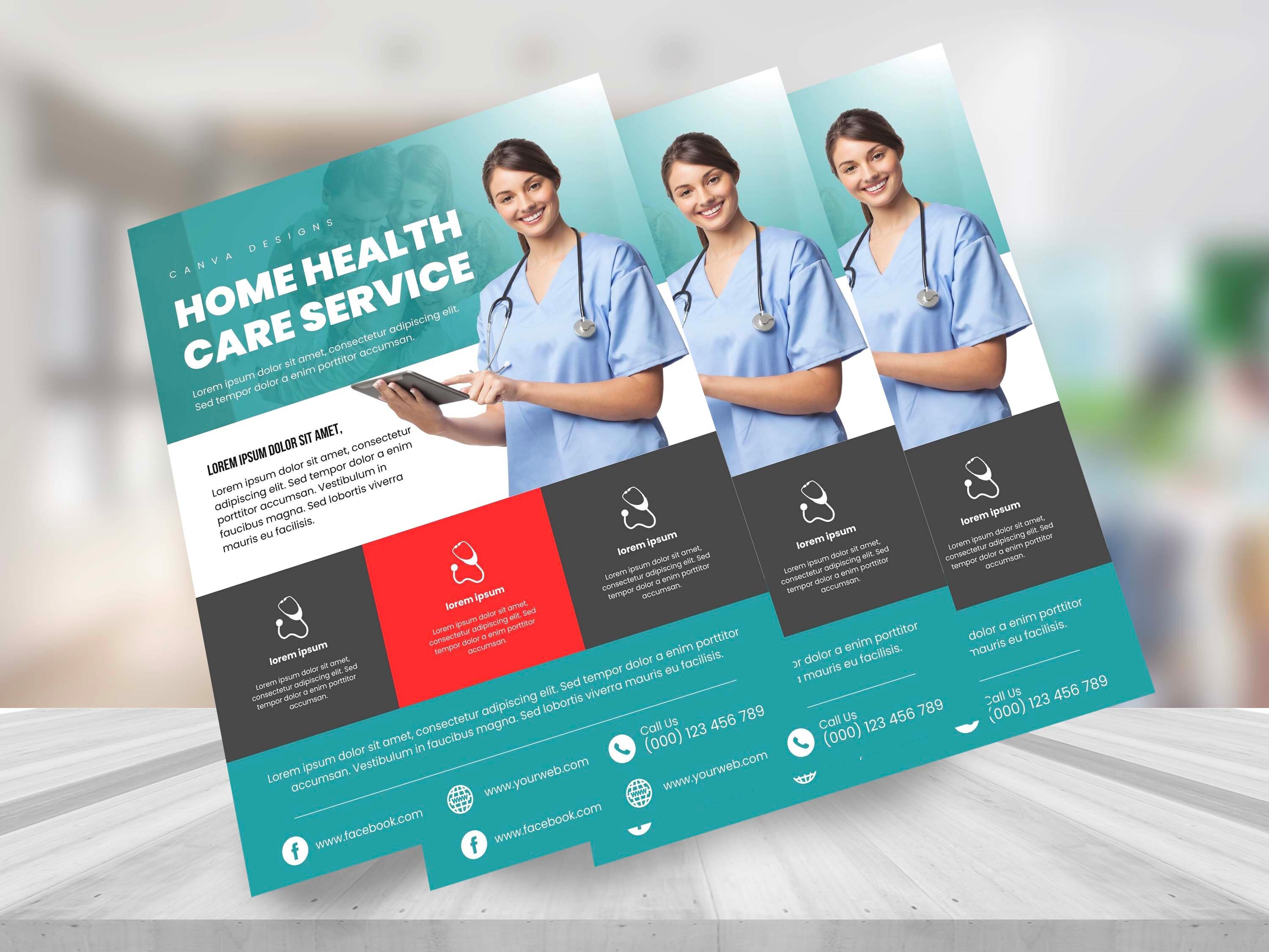 HOME HEALTH CARE Flyer, Diy Editable Canva Template, Printable & Social ...