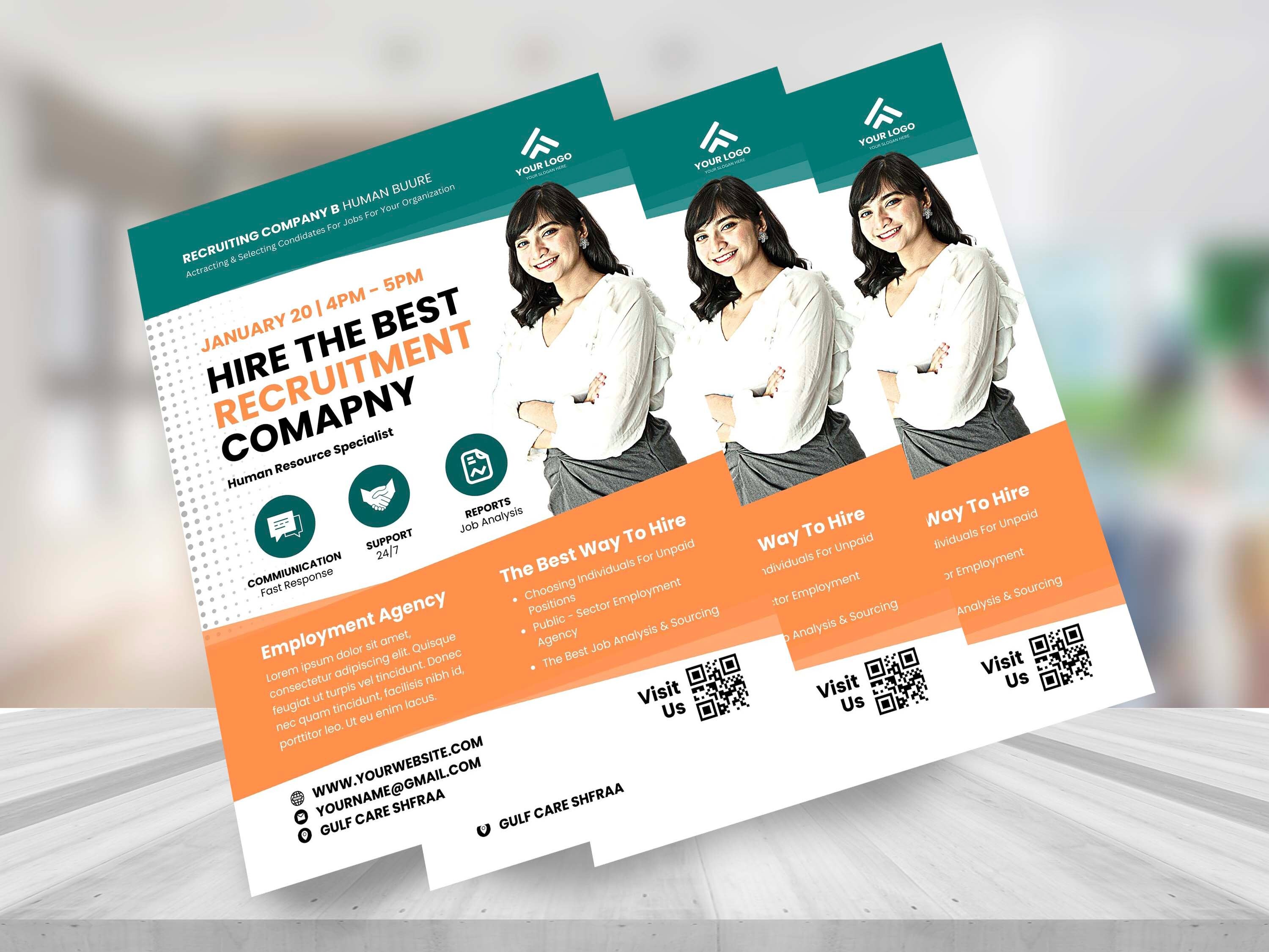 RECRUITMENT FLYER Diy Editable Canva Template, Printable & Social Media ...
