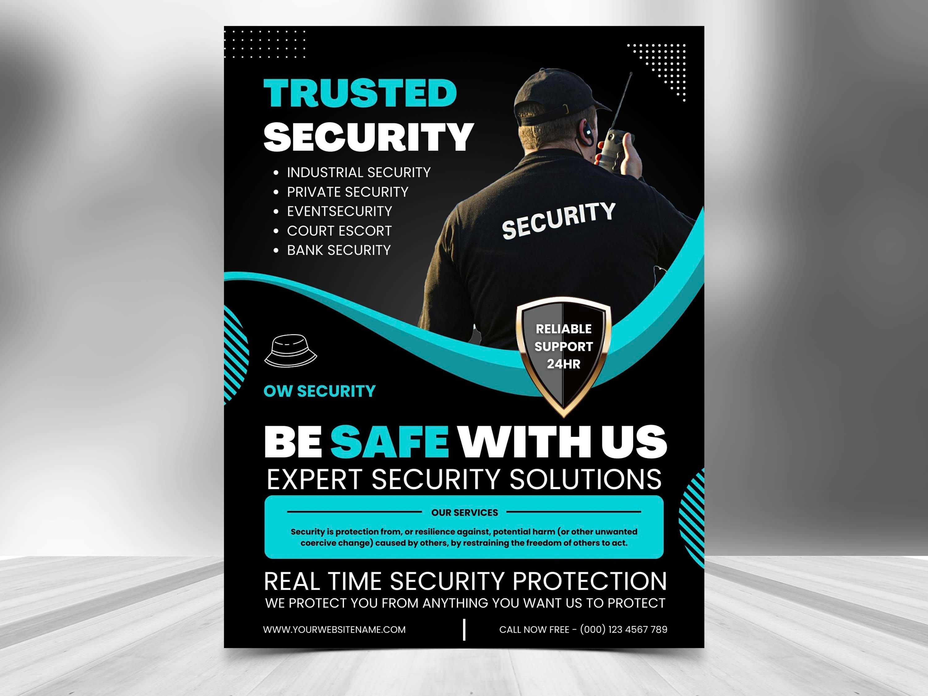 SECURITY SERVICE FLYER Diy Editable Canva Template, Printable & Social ...