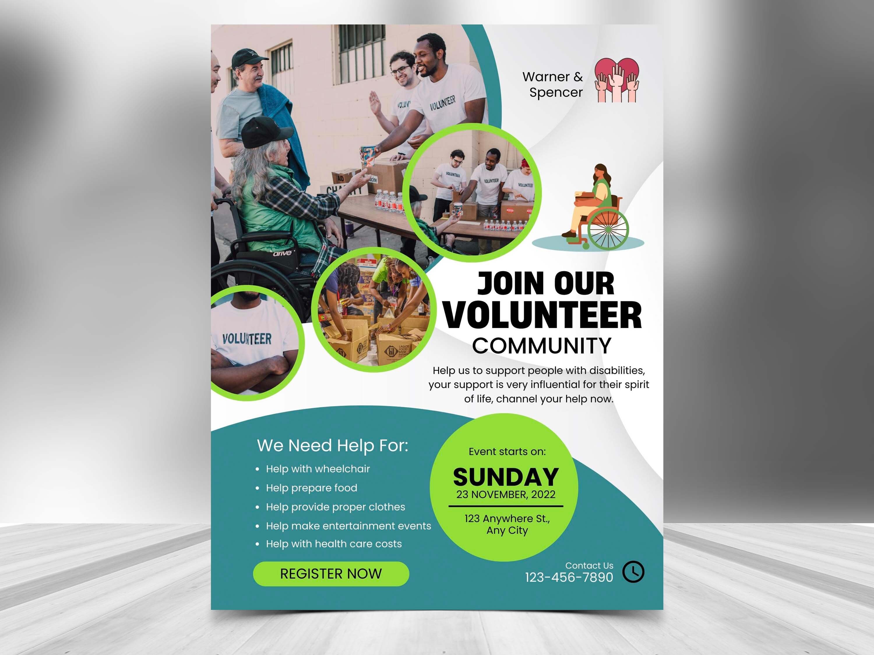 VOLUNTEERS FLYERS Diy Editable Canva Template, Printable & Social Media ...