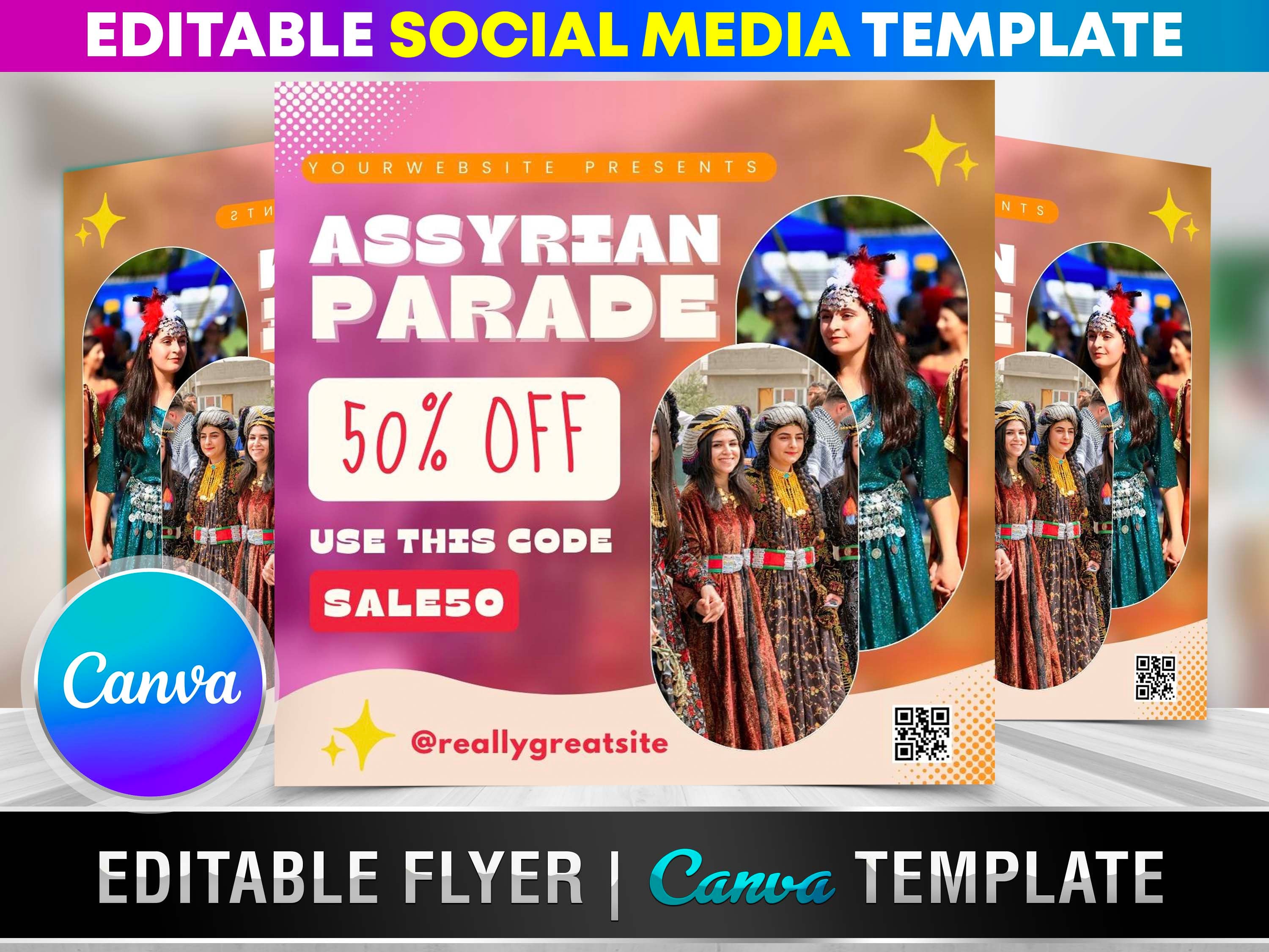 ASSYRIAN NEW YEAR Flyer Diy Editable Canva Template, Printable & Social ...