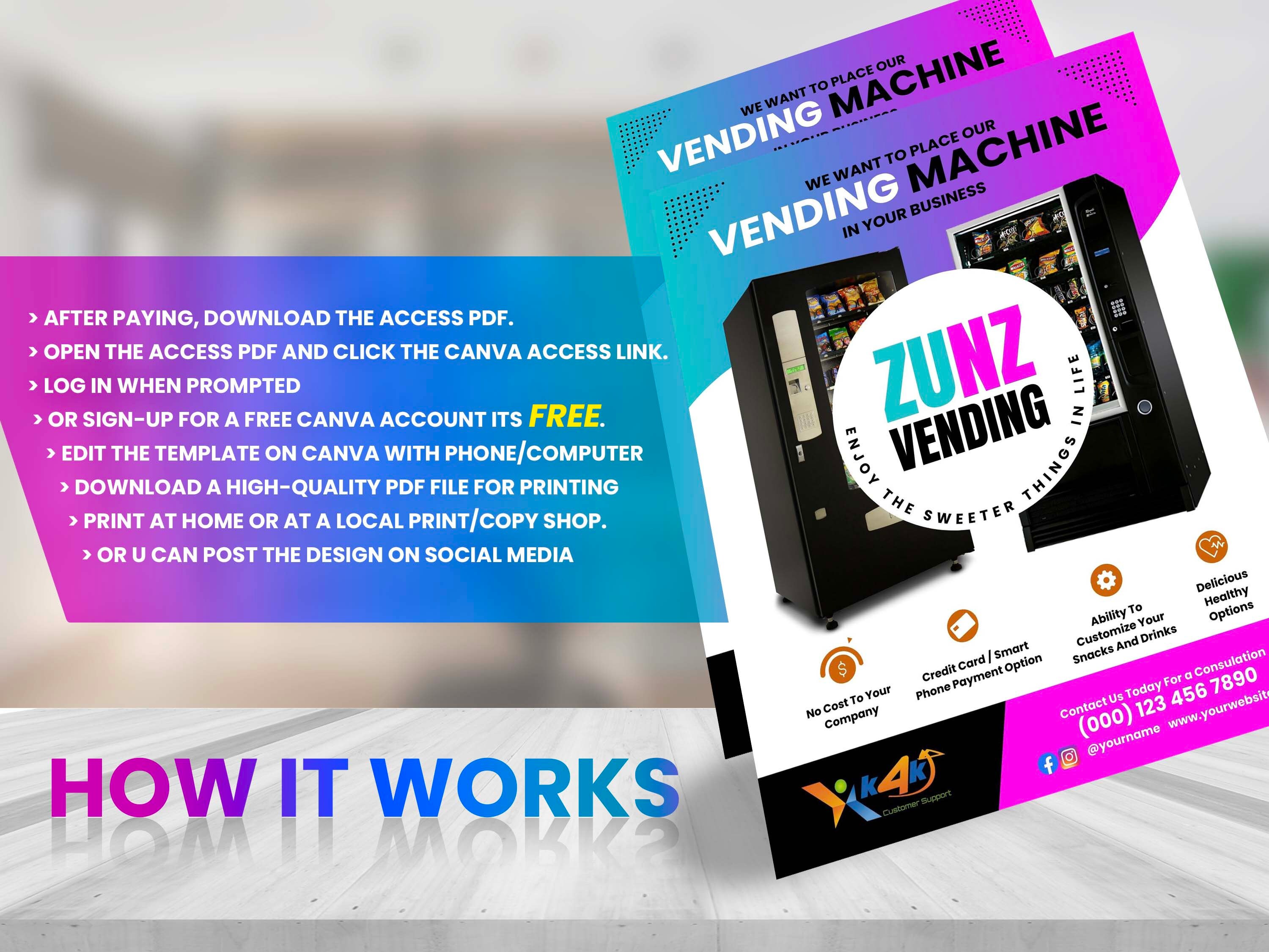 VENDING MACHINE FLYERS Diy Editable Canva Template, Printable & Social ...