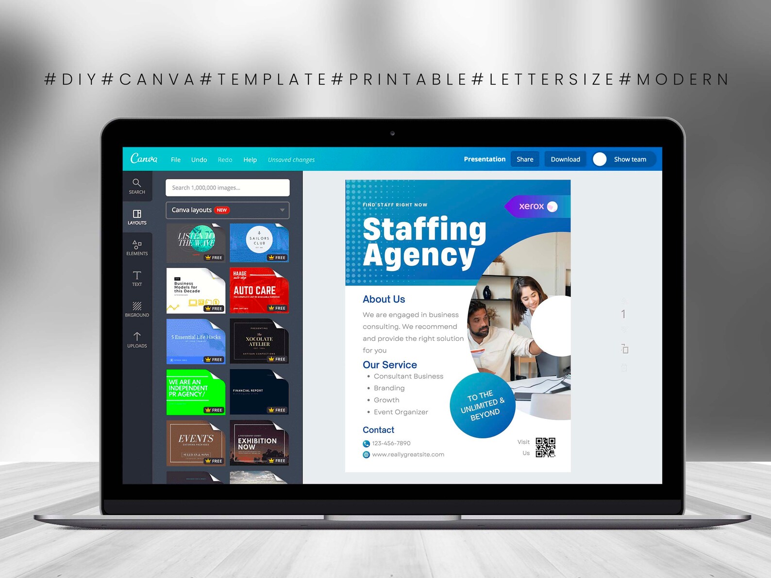 STAFFING AGENCY FLYER Diy Editable Canva Template, Printable & Social ...