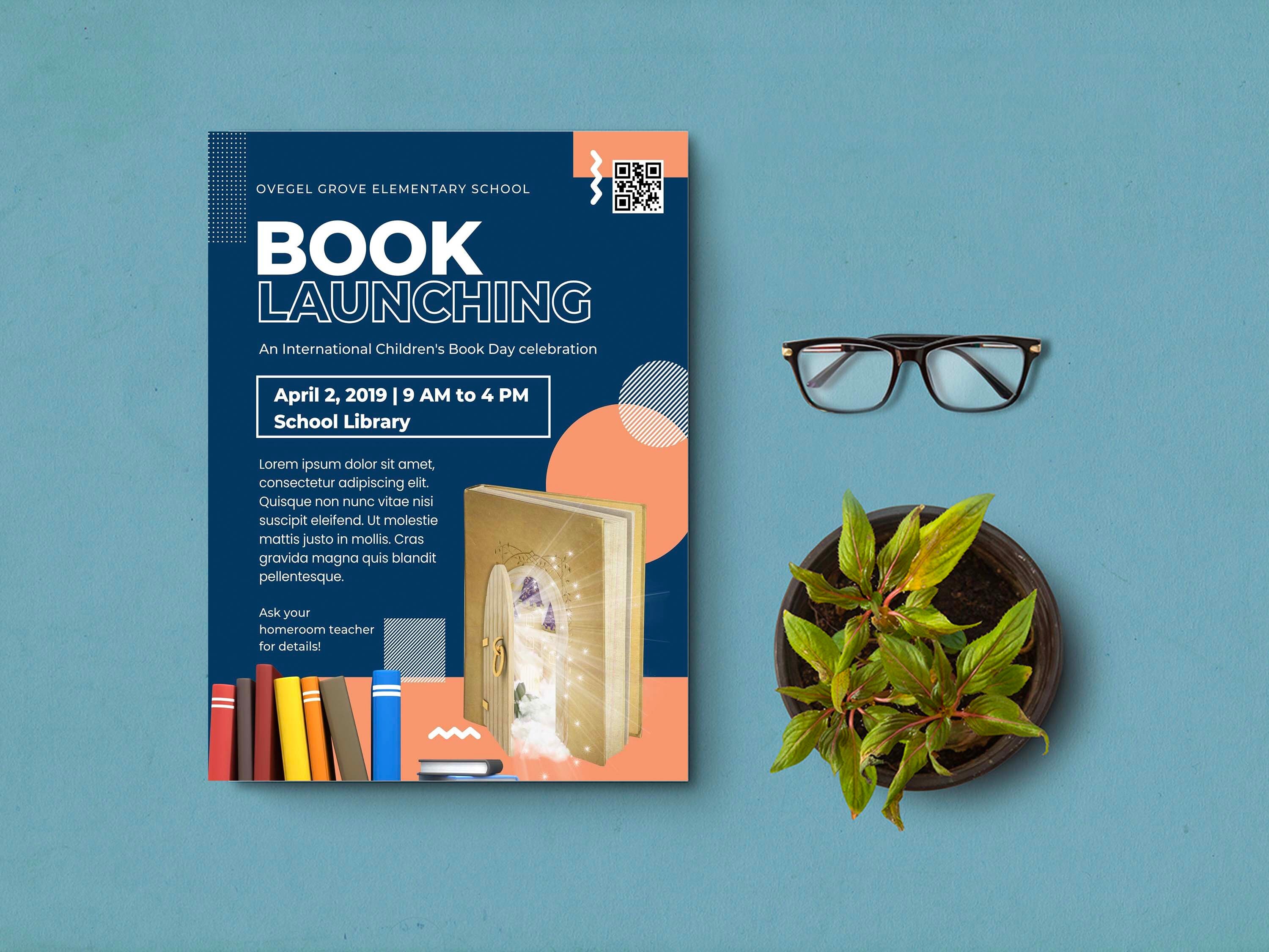 BOOK LAUNCH FLYER Diy Editable Canva Template, Printable & Social Media ...