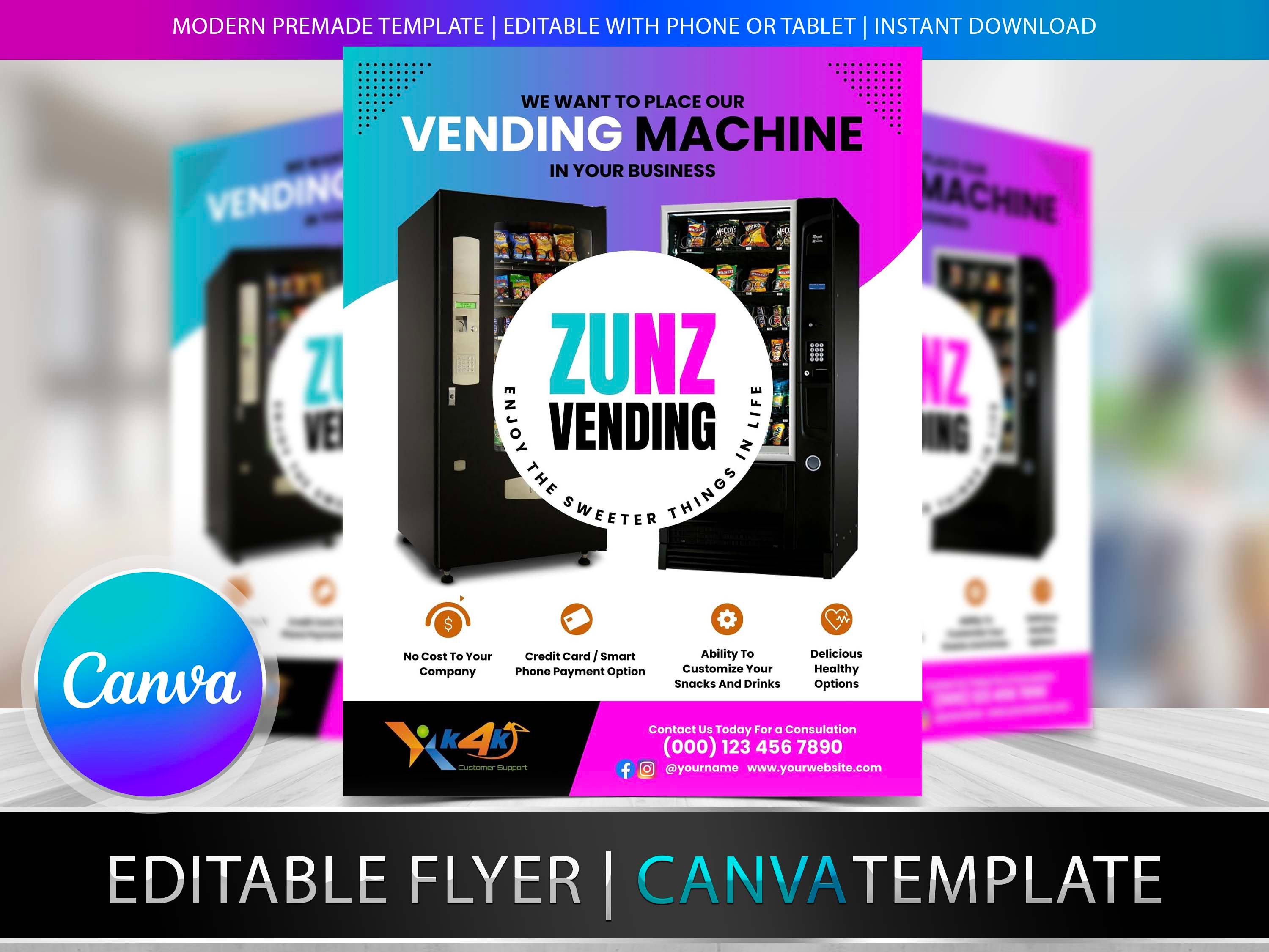 VENDING MACHINE FLYERS Diy Editable Canva Template, Printable & Social ...