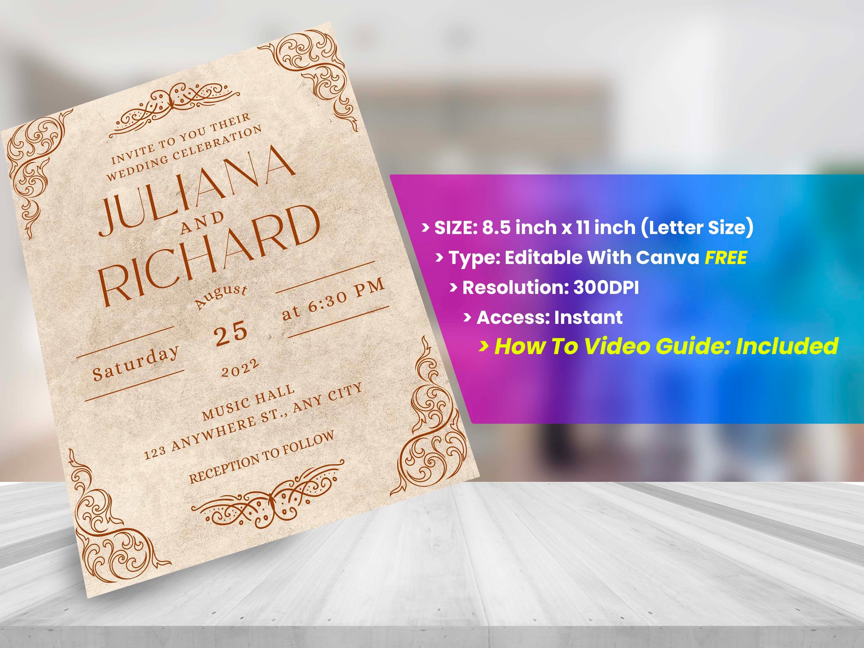 WEDDING VENUE FLYER Diy Editable Canva Template, Printable & Social ...