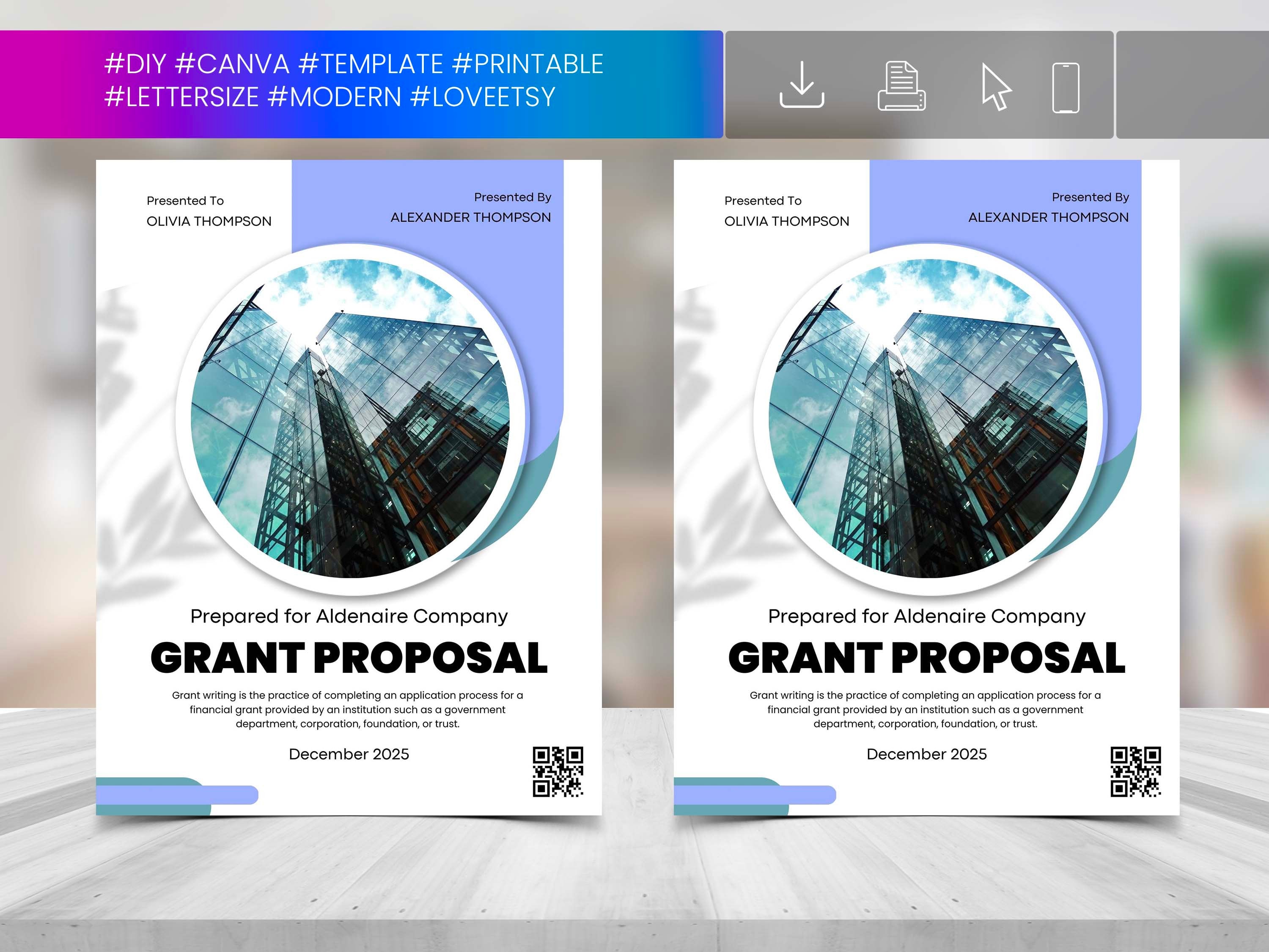 GRANT PROPOSAL FLYER Diy, Editable Canva Template, Printable & Social Media, Grant Writing ...