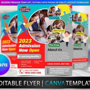 MONTESSORI FLYER DIY Editable Canva Template, Printable & Social Media ...