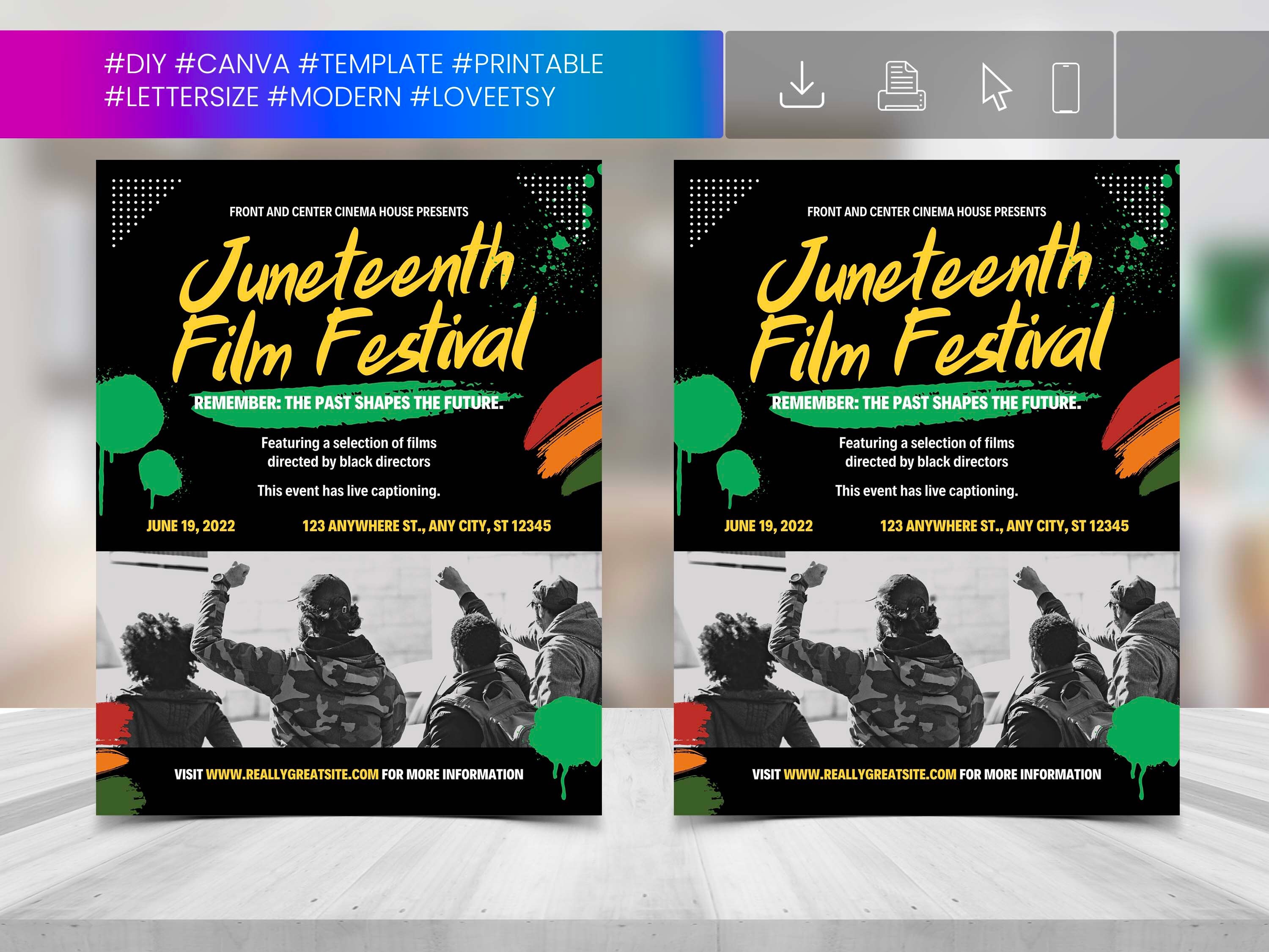 JUNETEENTH FLYER DIY Editable Canva Template, Printable & Social Media ...