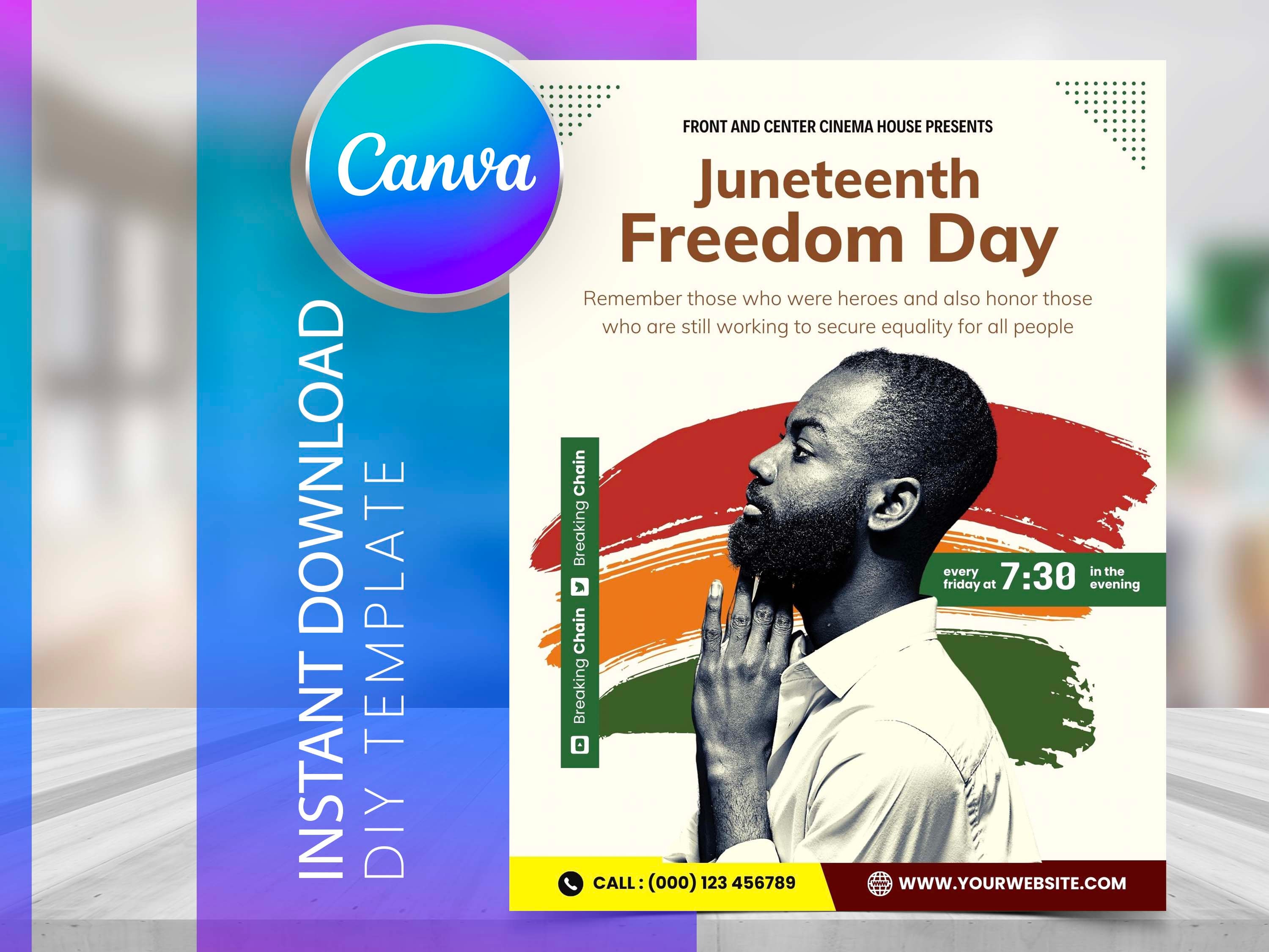 JUNETEENTH FLYER DIY Editable Canva Template, Printable & Social Media ...