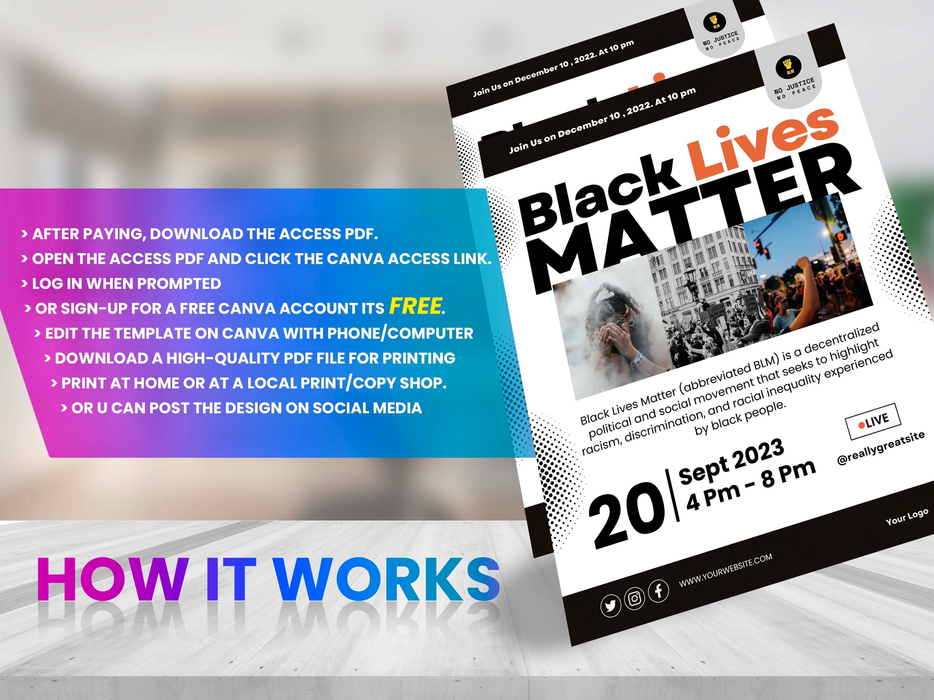 BLACK HISTORY MONTH Flyer Diy Editable Canva Template, Printable ...