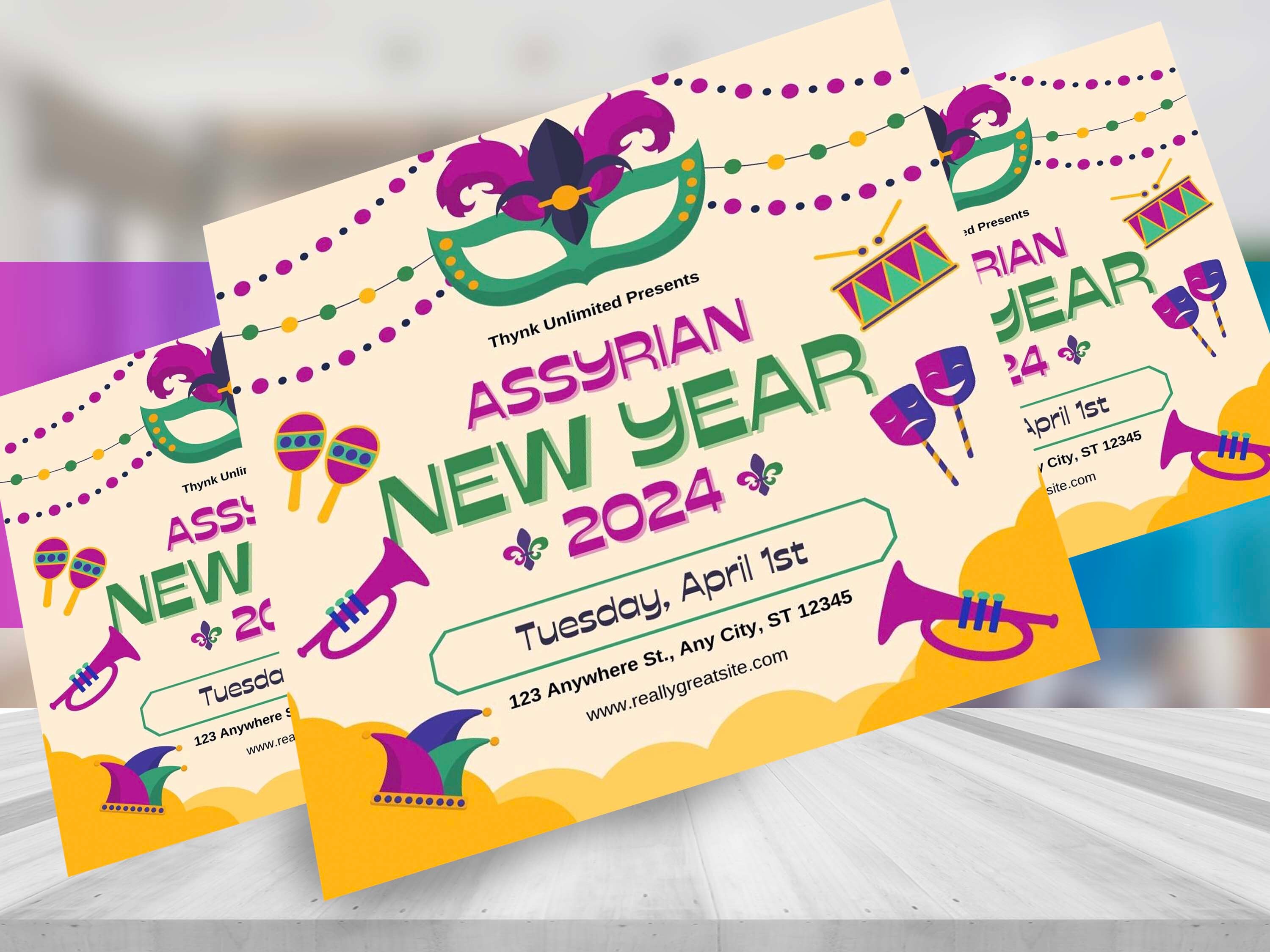 ASSYRIAN NEW YEAR Flyer Diy Editable Canva Template, Printable & Social ...