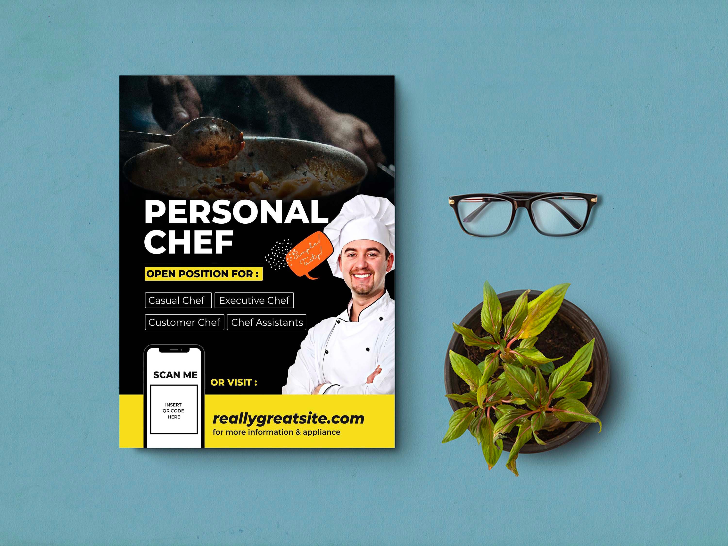 PERSONAL CHEF FLYER Diy, Editable Canva Template, Printable & Social ...