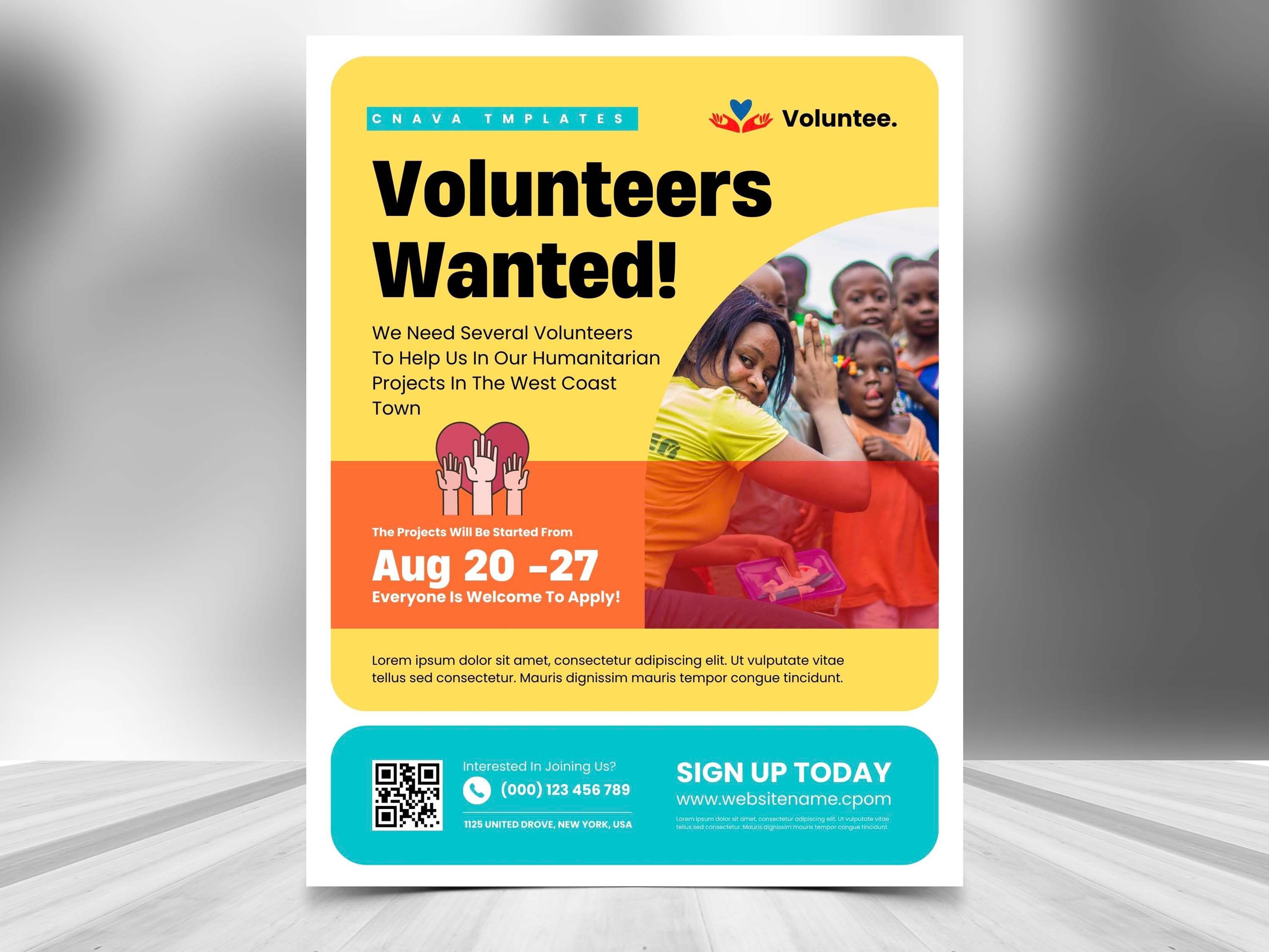 VOLUNTEERS FLYERS Diy Editable Canva Template, Printable & Social Media ...