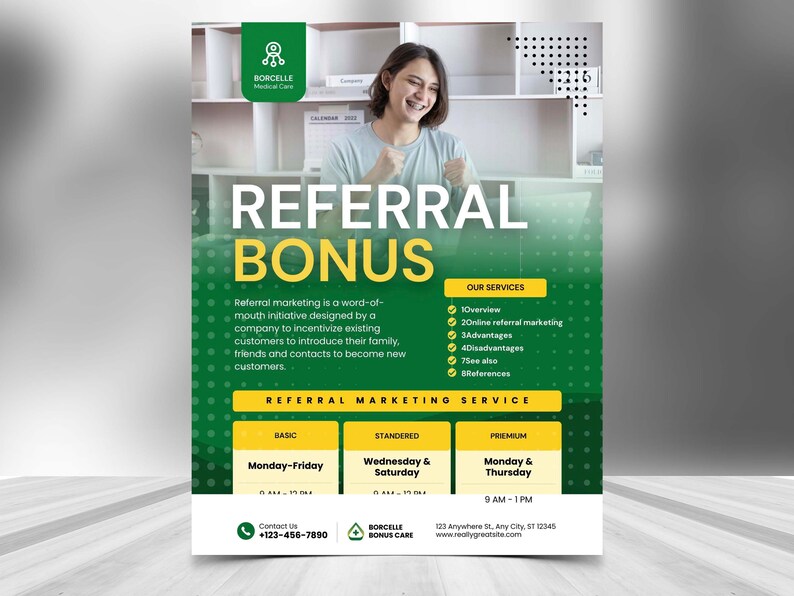 REFERRAL BONUS FLYERS Diy Editable Canva Template, Printable & Social ...