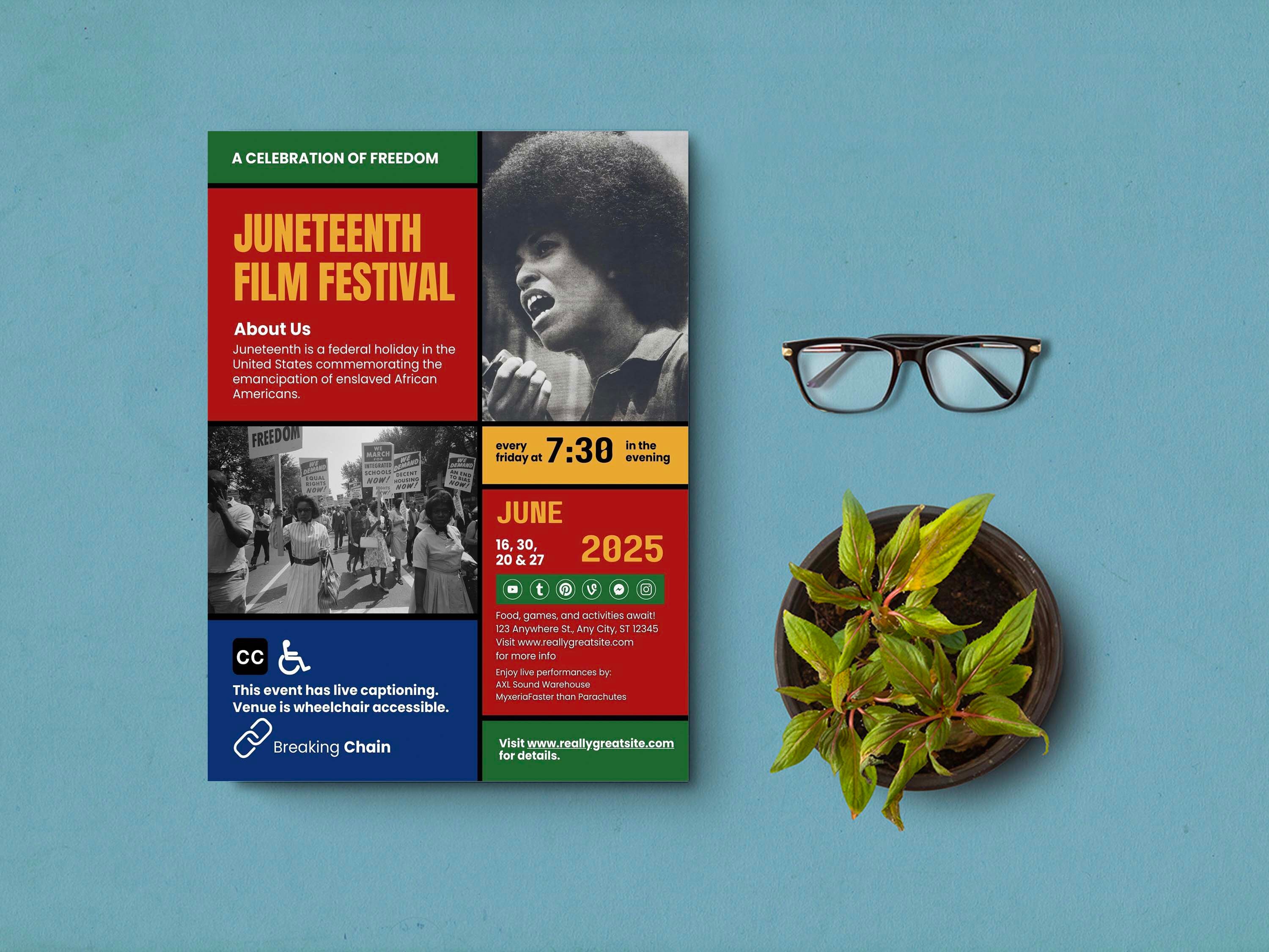 JUNETEENTH FLYER DIY Editable Canva Template, Printable & Social Media ...