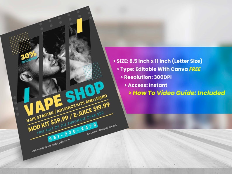 SMOKE SHOP FLYER Diy Editable Canva Template, Printable & Social Media ...