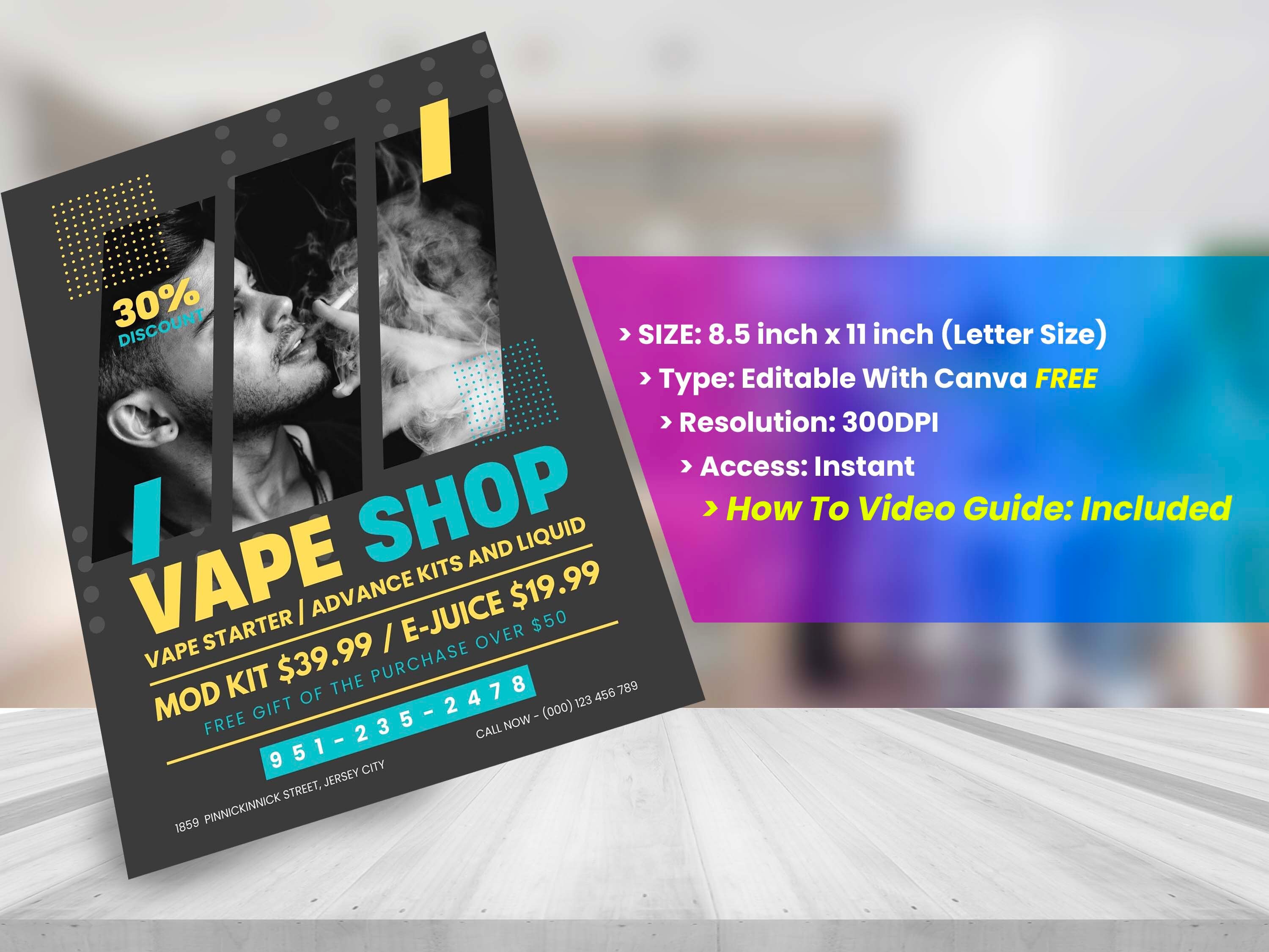 SMOKE SHOP FLYER Diy Editable Canva Template, Printable & Social Media ...