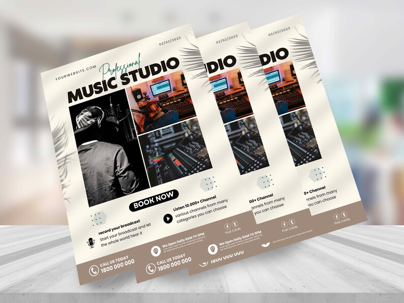 MUSIC STUDIO FLYER Diy Editable Canva Template, Printable & Social ...