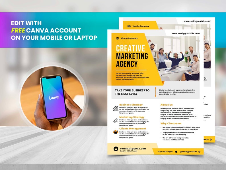 STAFFINF AGENCY FLYER Diy Editable Canva Template, Printable & Social ...