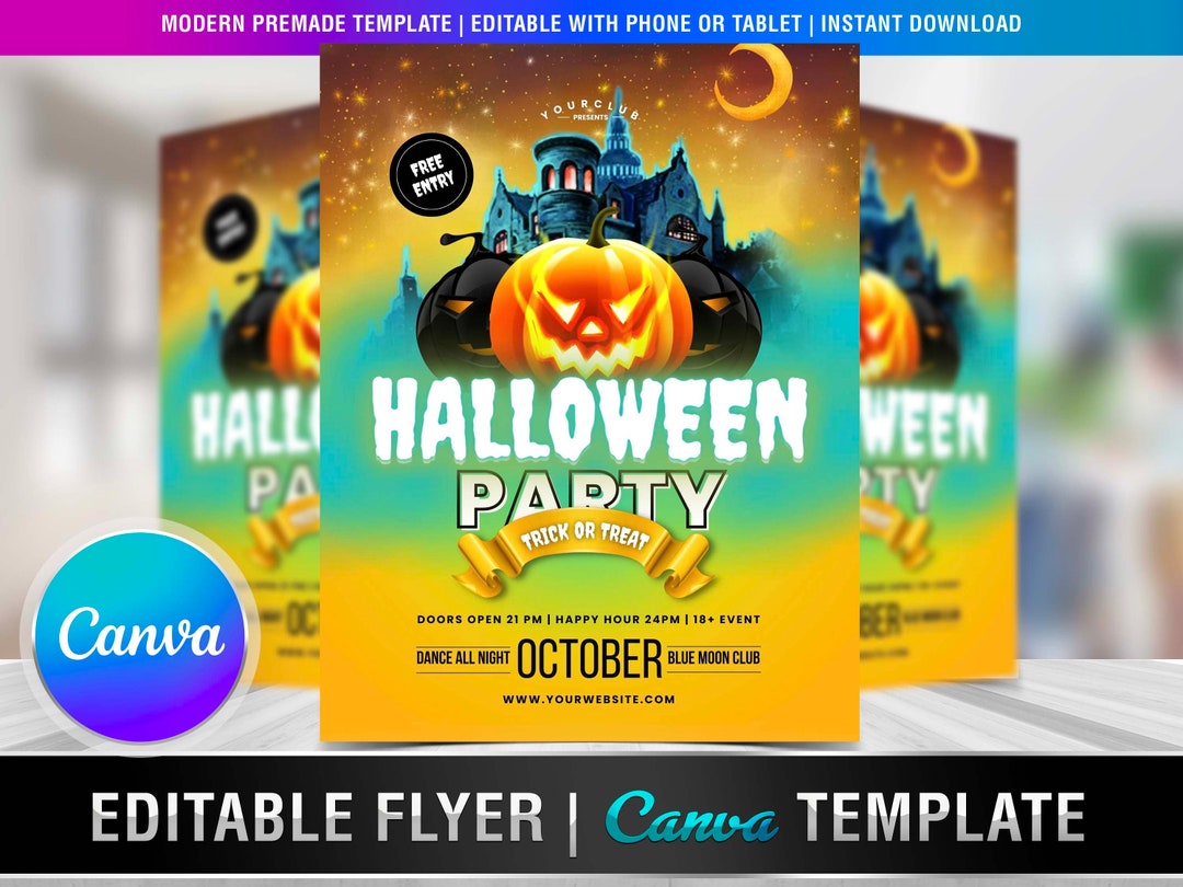 HALLOWEEN FLYERS , Diy Editable Canva Template, Printable & Social ...