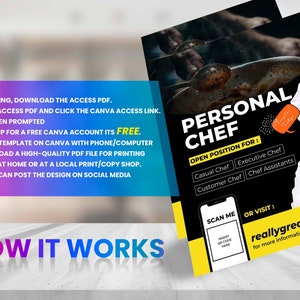 PERSONAL CHEF FLYER Diy, Editable Canva Template, Printable & Social ...