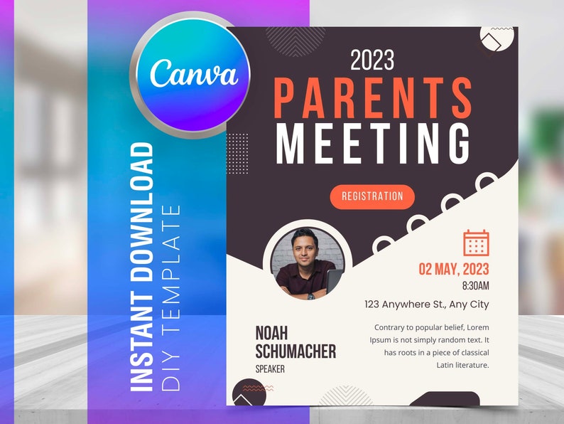 PARENTS MEETING FLYER Diy Editable Canva Template, Printable & Social ...