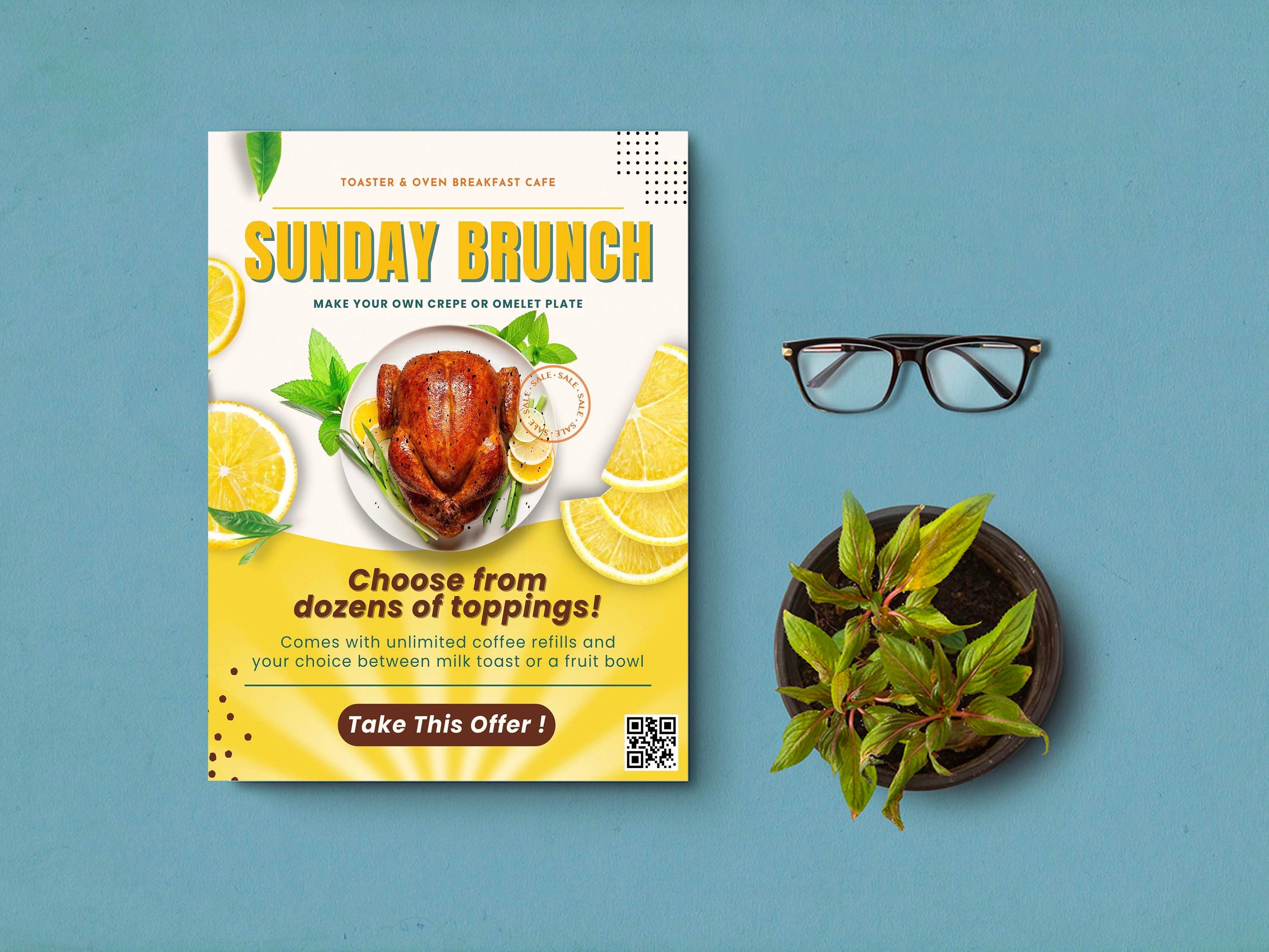 SUNDAY BRUNCH FLYER Diy, Editable Canva Template, Printable & Social ...
