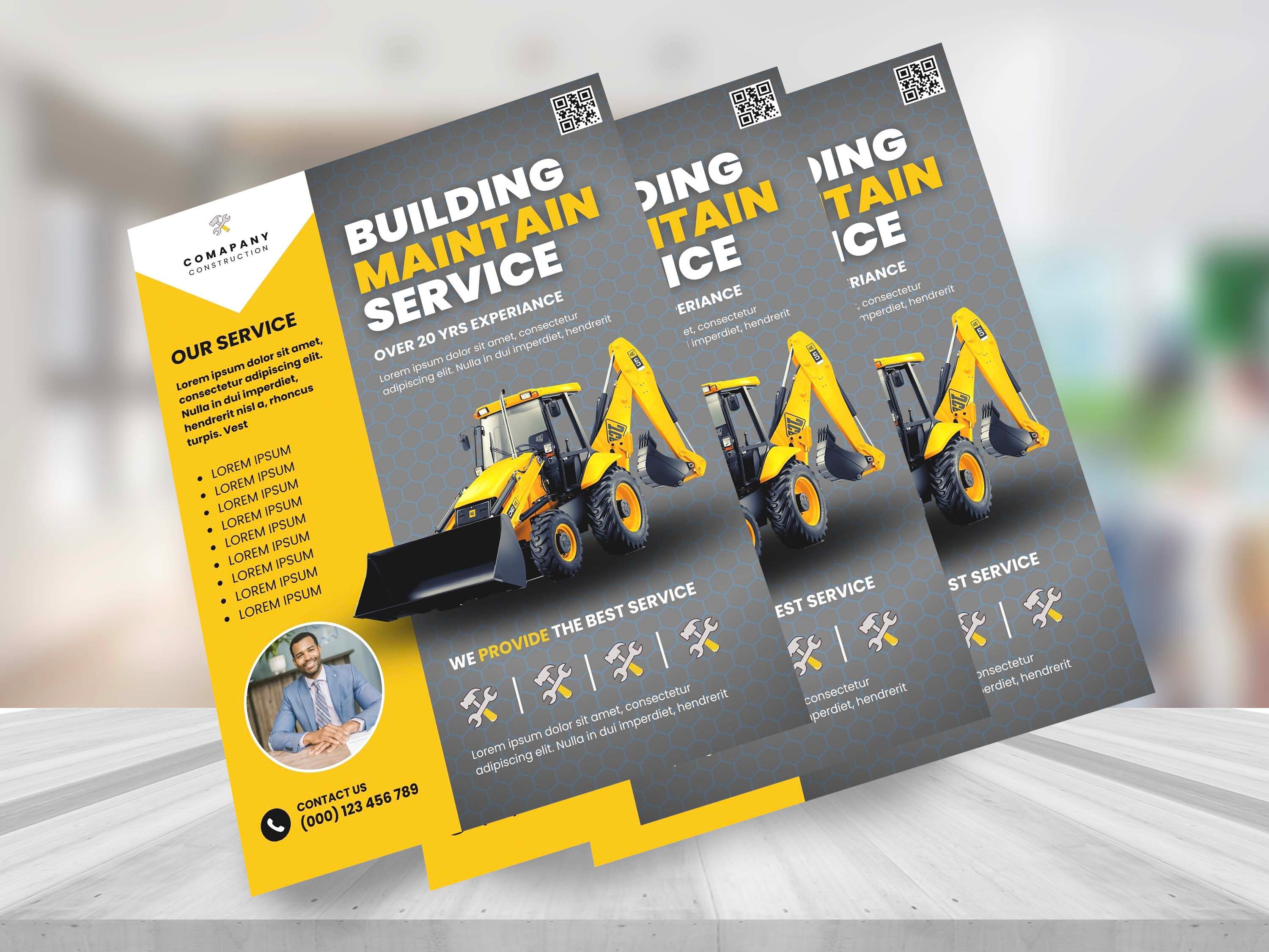 BUILDING MAINTENANCE SERVICE Flyer, Diy Editable Canva Template ...