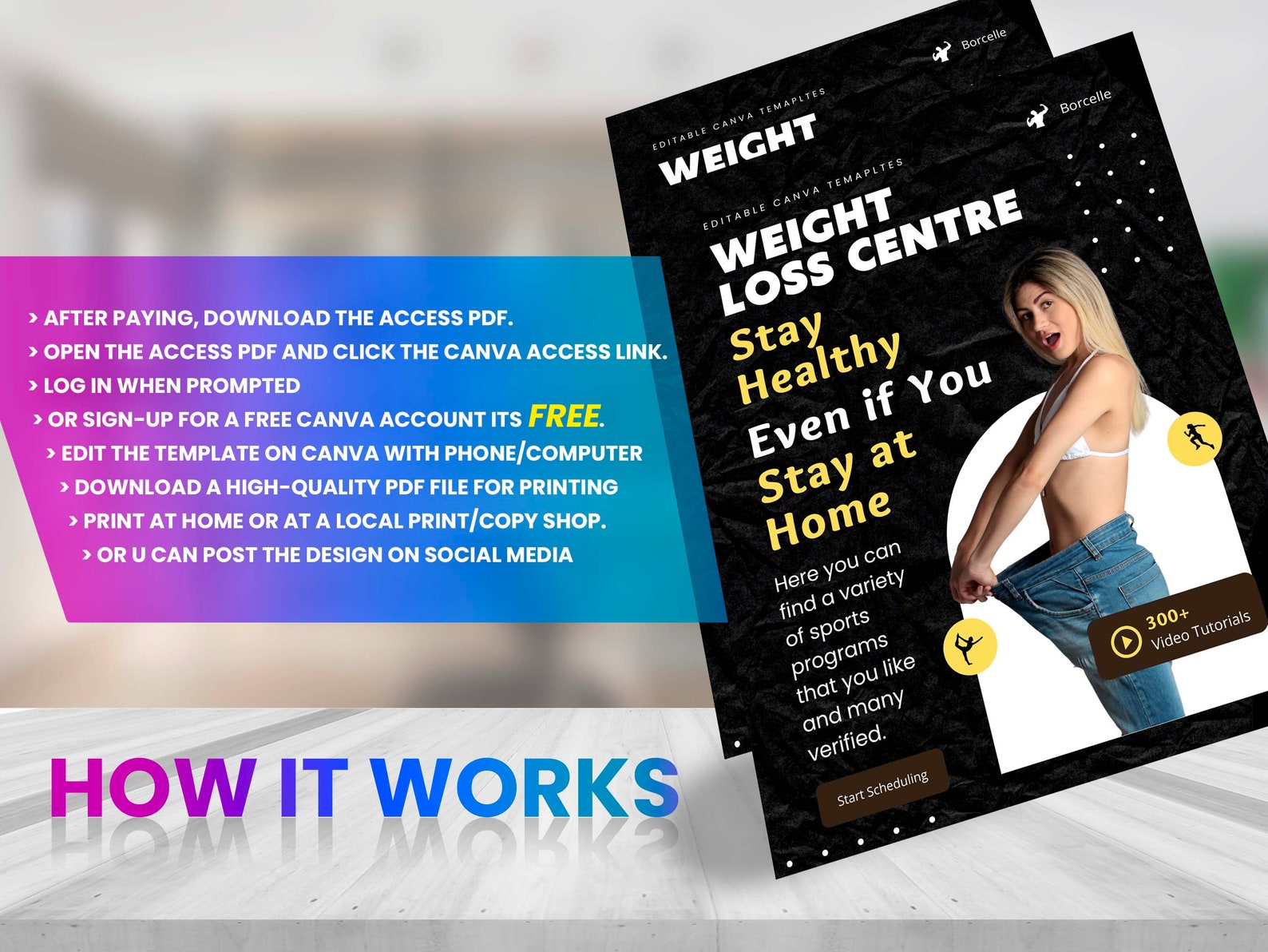 WEIGHT LOSE FLYER Diy, Editable Canva Template, Printable & Social ...