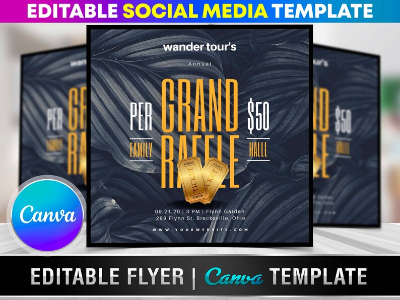 FOUNDRAISER FLYER DIY Editable Canva Template, Printable & Social Media ...