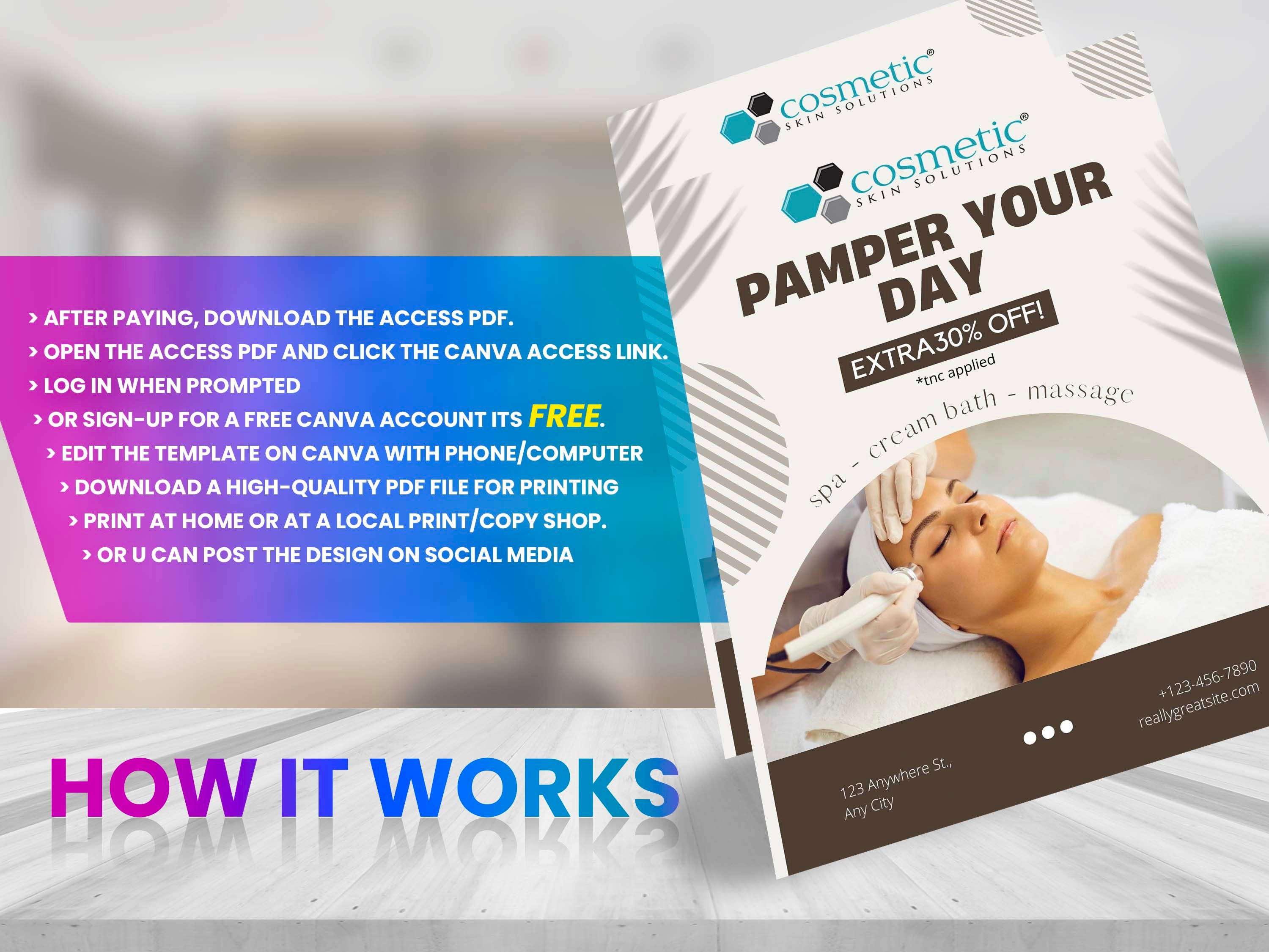 ACNE TREATMENT FLYER Diy Editable Canva Template, Printable & Social ...