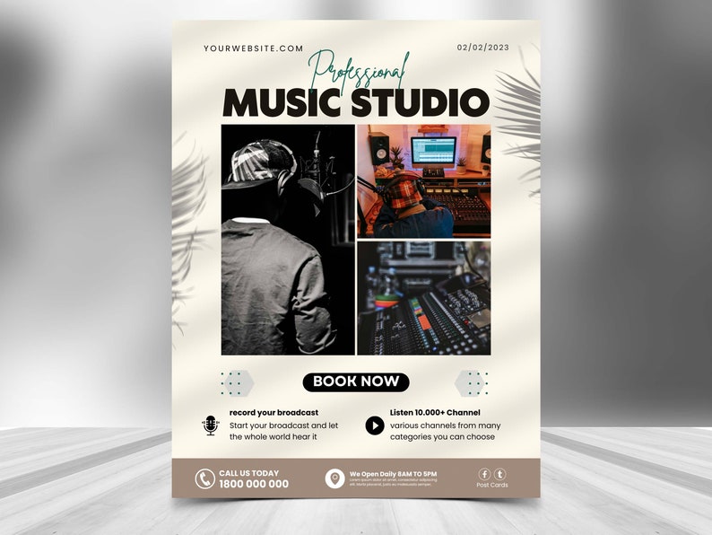 MUSIC STUDIO FLYER Diy Editable Canva Template, Printable & Social ...
