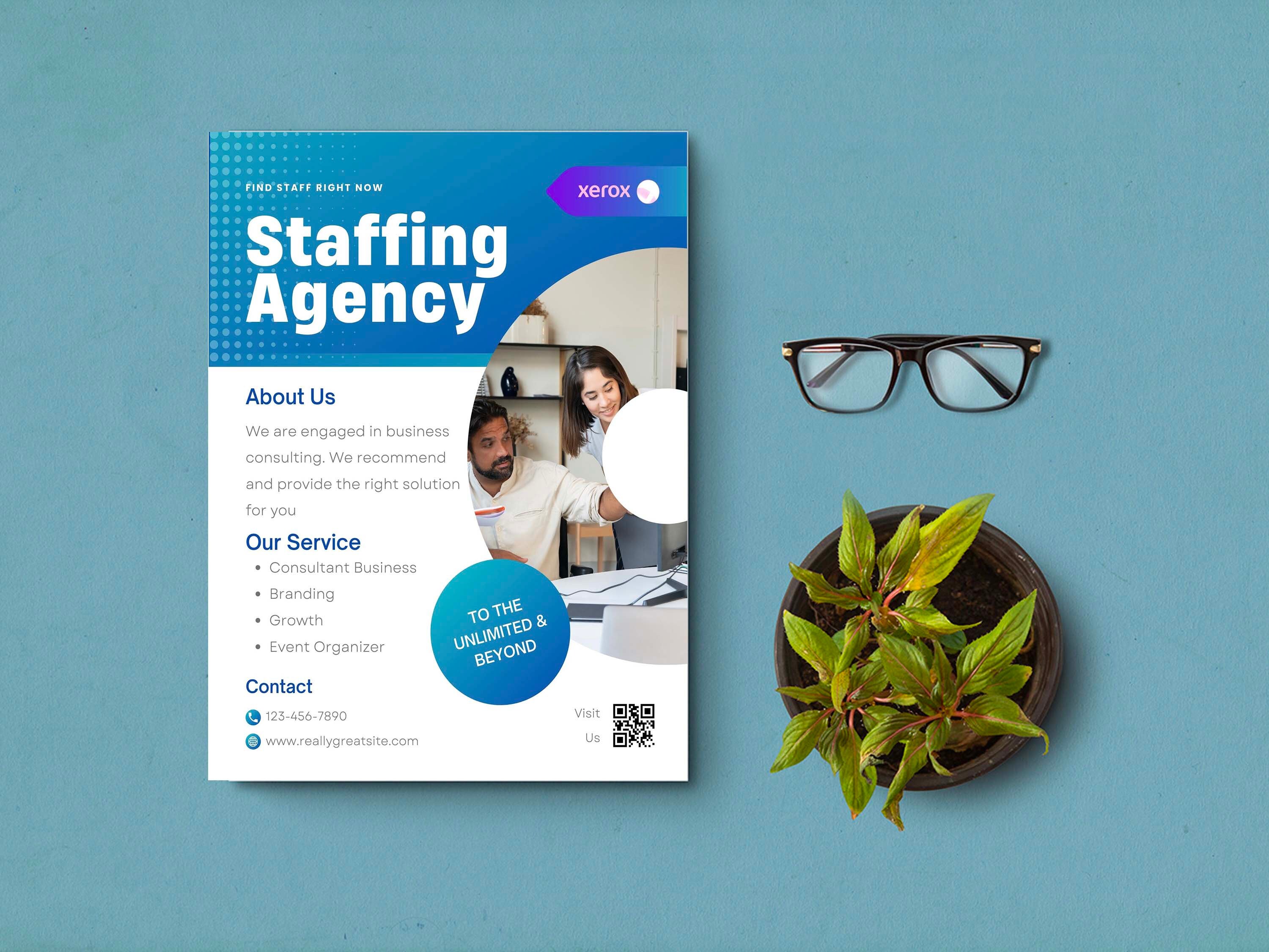 STAFFING AGENCY FLYER Diy Editable Canva Template, Printable & Social ...