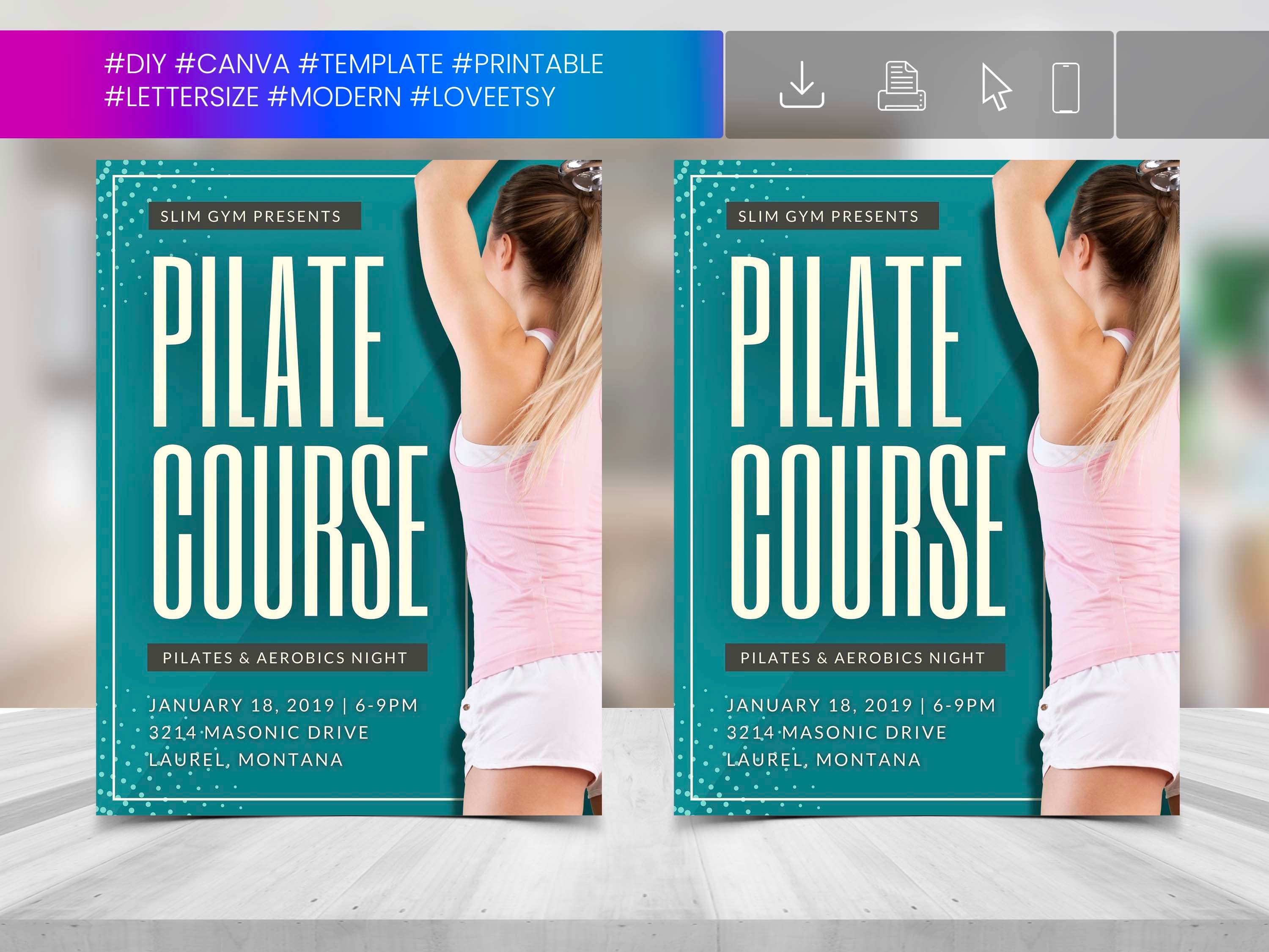PILATE FLYER DIY Editable Canva Template, Printable & Social Media ...