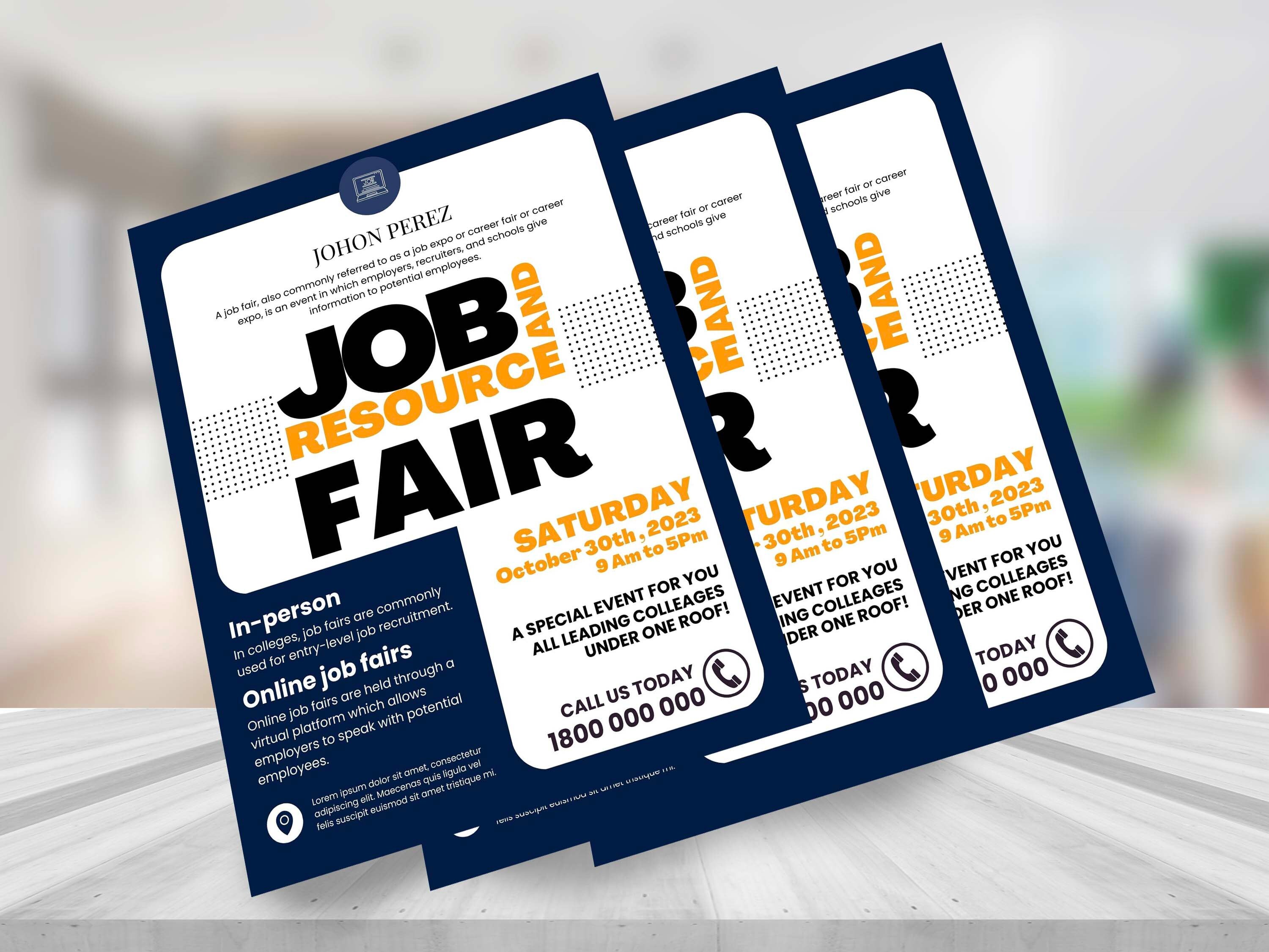 JOB FAIR FLYER Diy, Editable Canva Template, Printable & Social Media ...