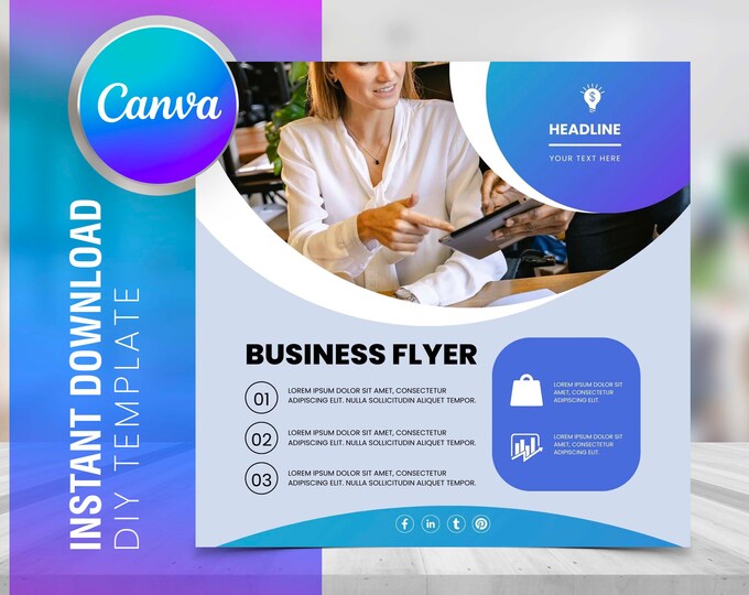 BUSINESS FLYER DIY Editable Canva Template, Printable & Social Media ...