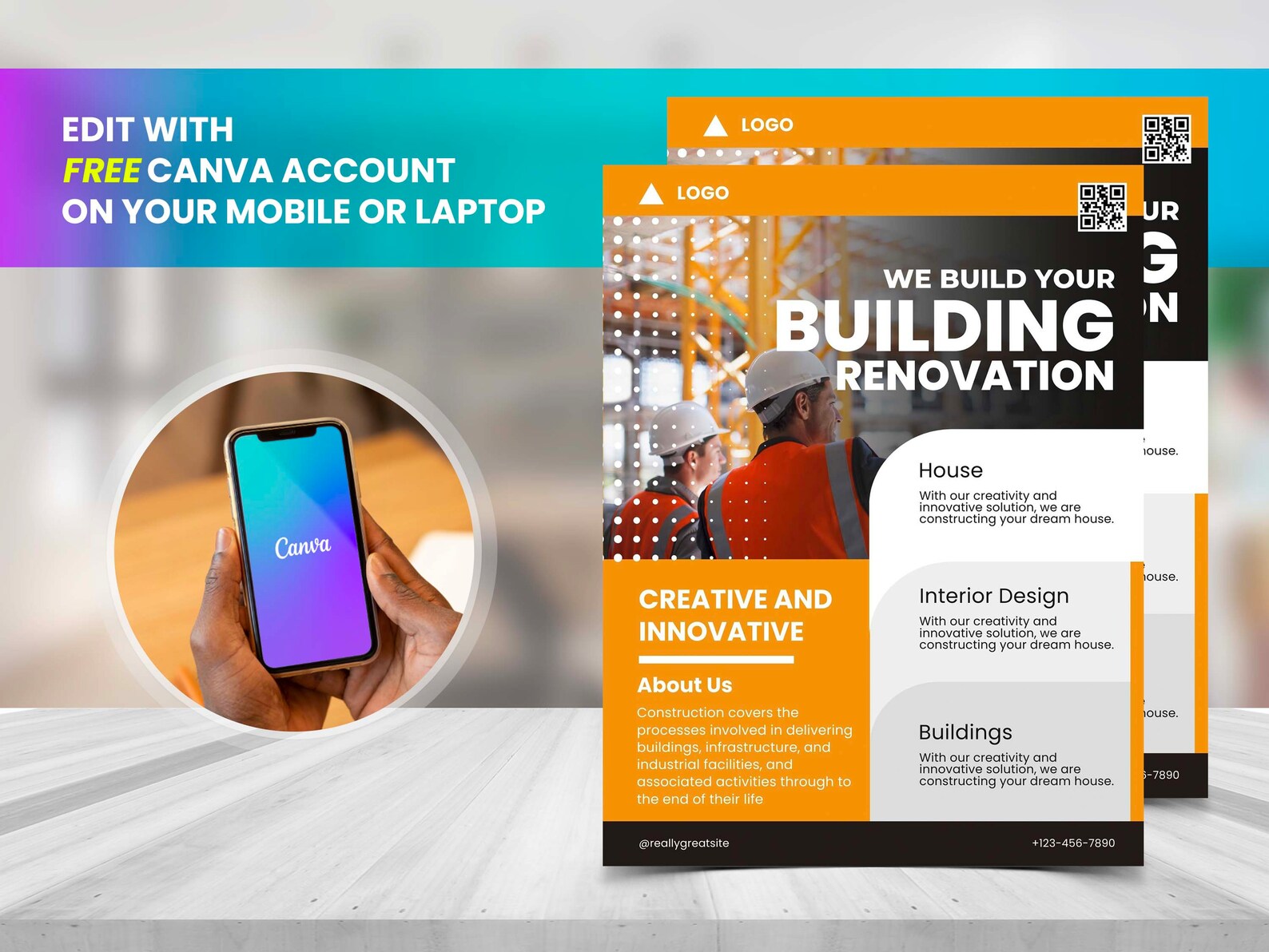 BUILDING RENOVATION FLYER Diy Editable Canva Template, Printable ...