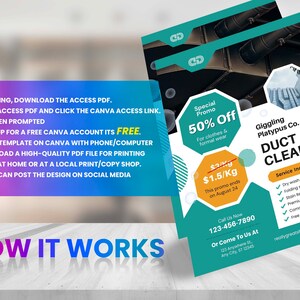 AIR DUCT CLEANING Flyer Diy Editable Canva Template, Printable & Social ...