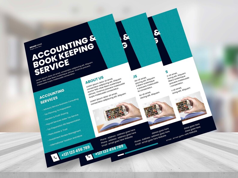 ACCOUNT AND BOOKKEEPING Flyer Diy Editable Canva Template, Printable ...