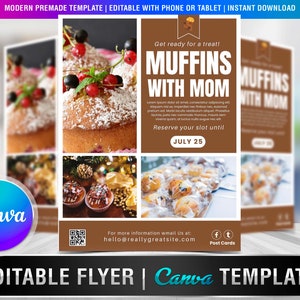 MUFFIN MOM FLYER Diy, Editable Canva Template, Printable & Social Media ...