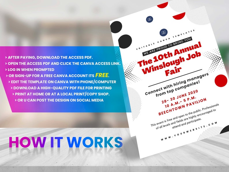 JOB FAIR FLYER Diy, Editable Canva Template, Printable & Social Media ...
