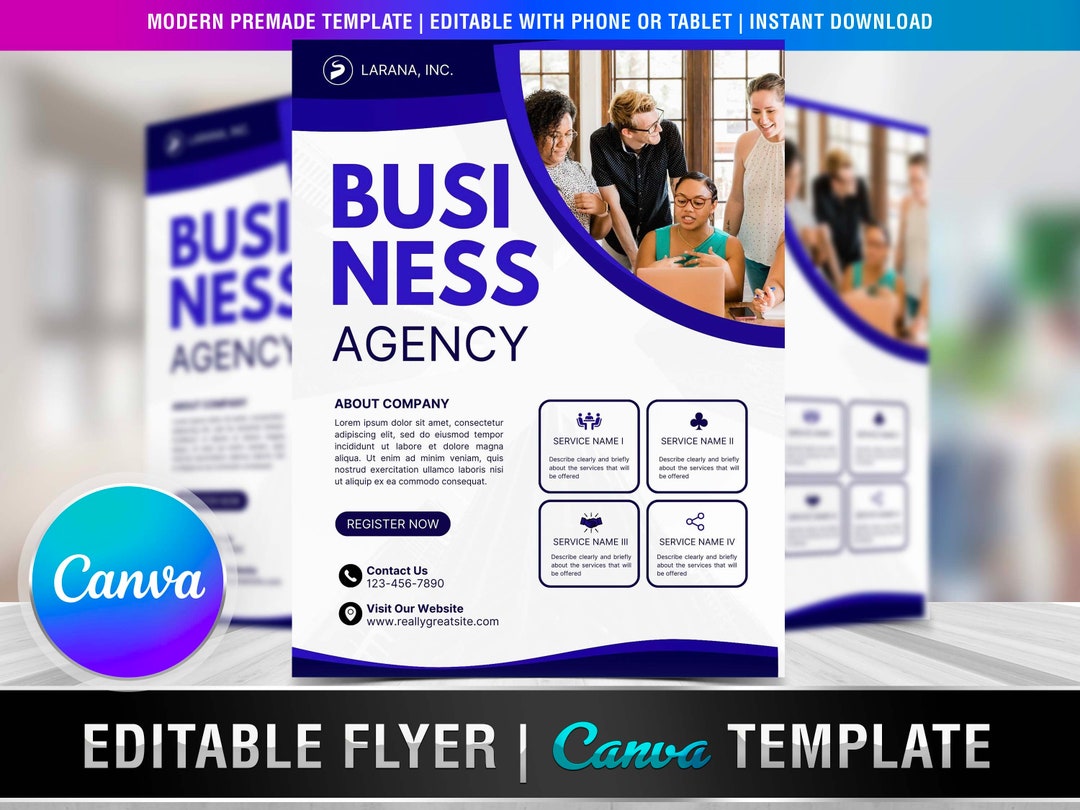 BUSINESS MEETING FLYERS Diy Editable Canva Template, Printable & Social ...