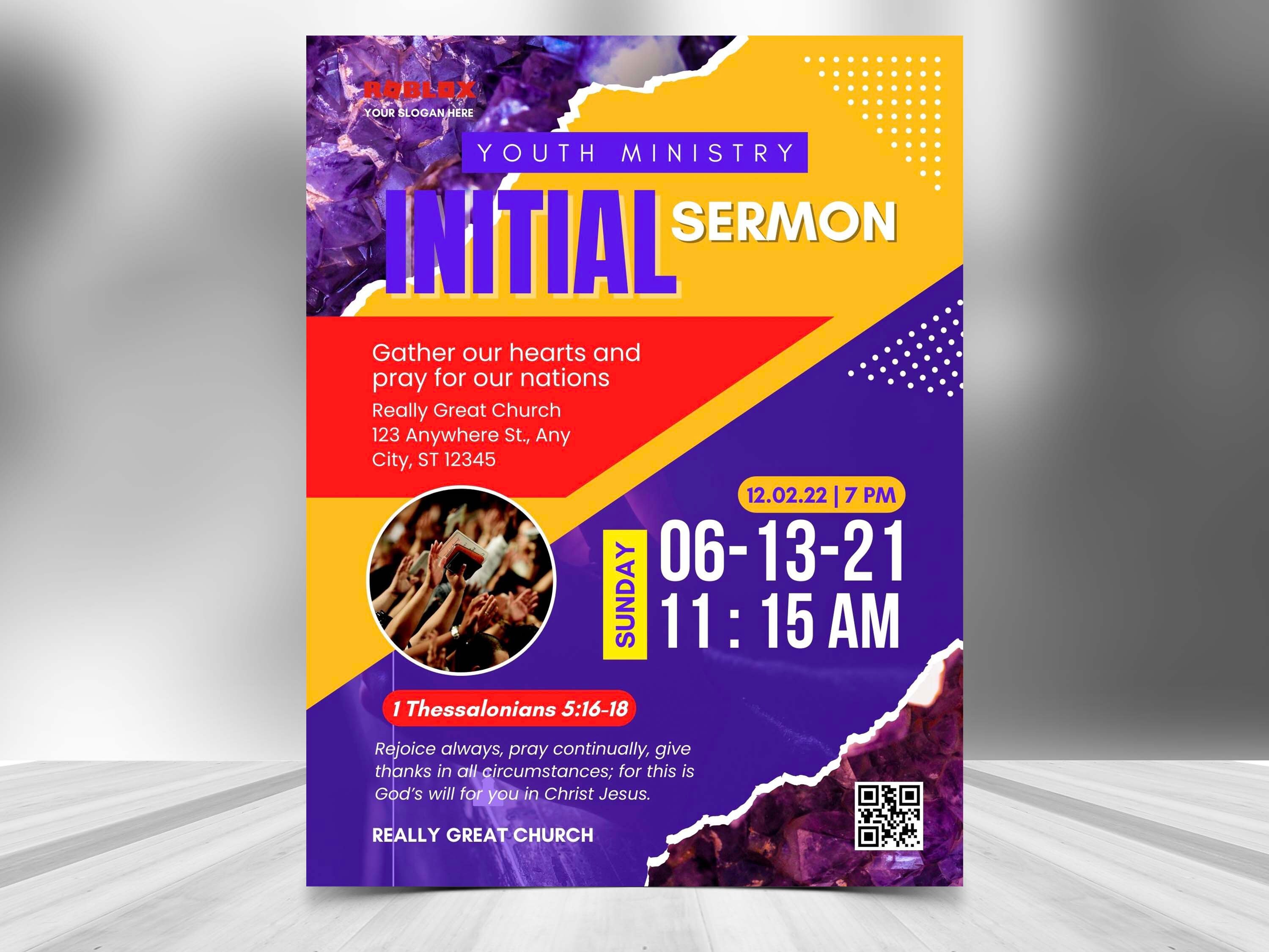 INITIAL SERMON FLYER Diy Editable Canva Template, Printable & Social ...