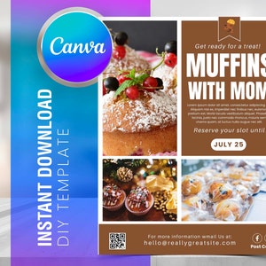 MUFFIN MOM FLYER Diy, Editable Canva Template, Printable & Social Media ...