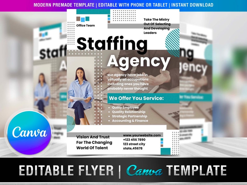 STAFFINF AGENCY FLYER Diy Editable Canva Template, Printable & Social ...