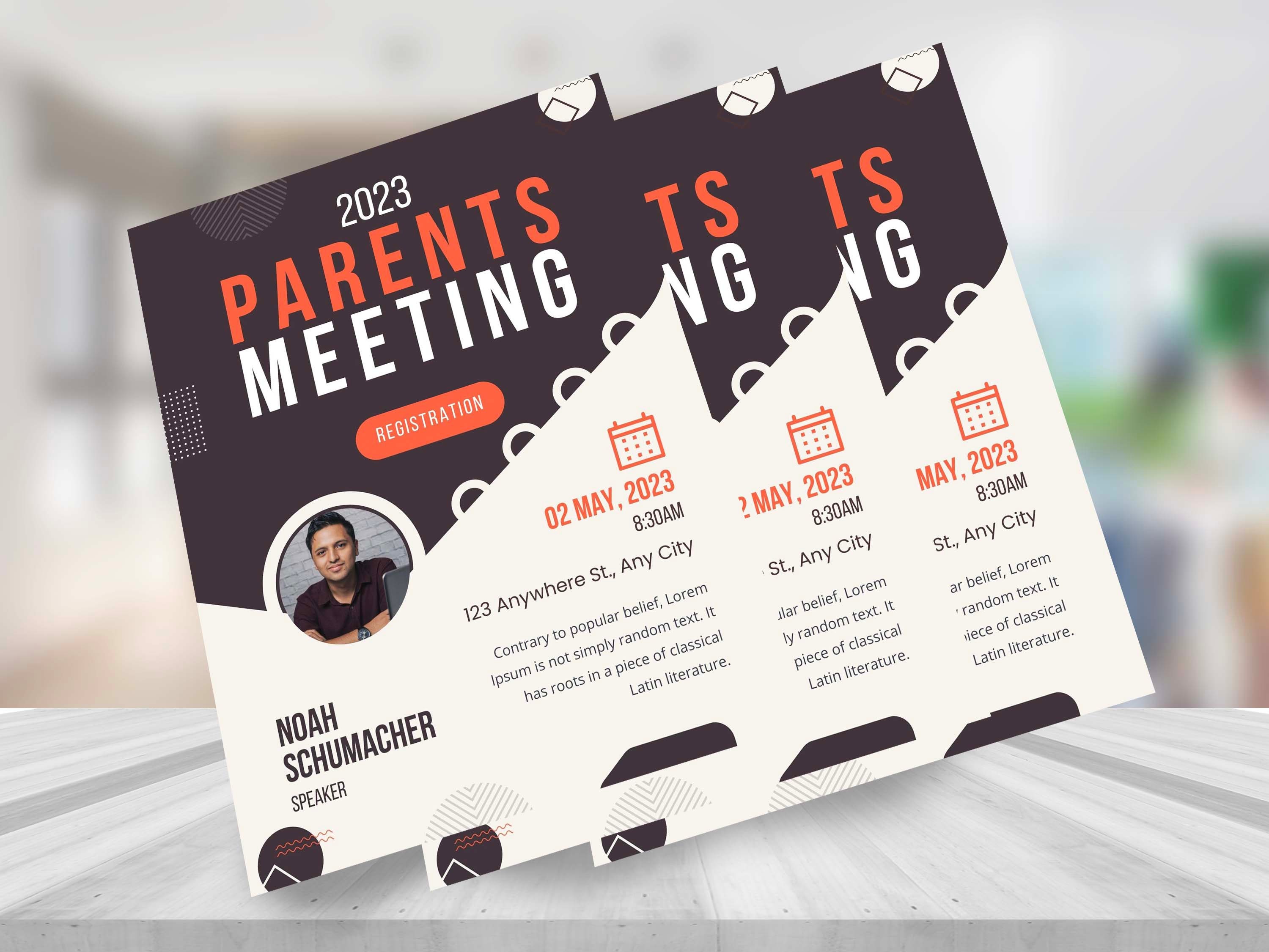 PARENTS MEETING FLYER Diy Editable Canva Template, Printable & Social ...