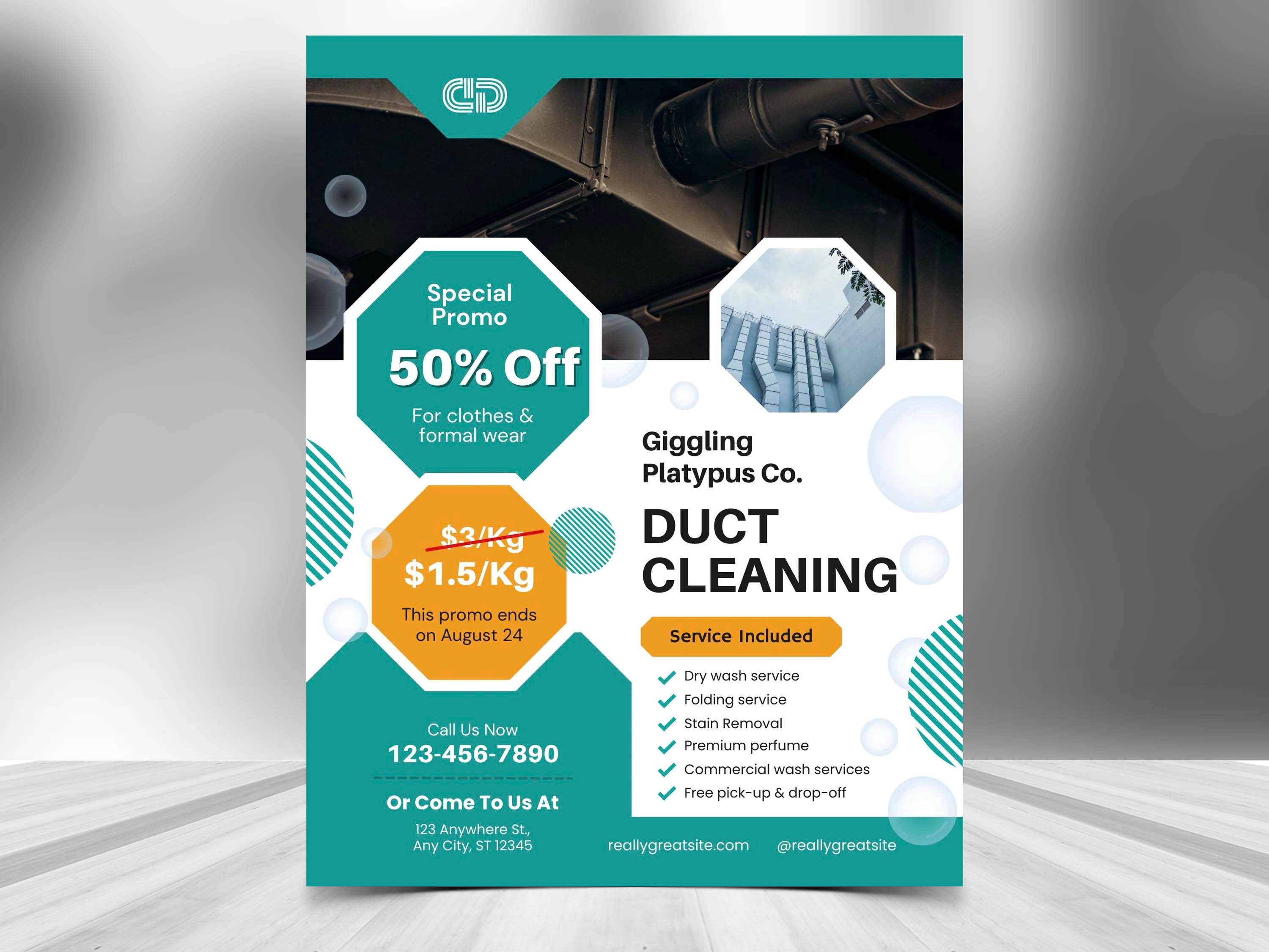 AIR DUCT CLEANING Flyer Diy Editable Canva Template, Printable & Social ...