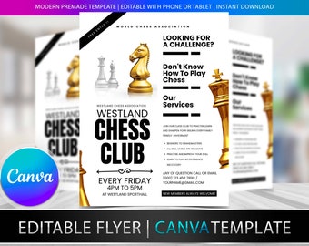 Chess Club Template - Etsy