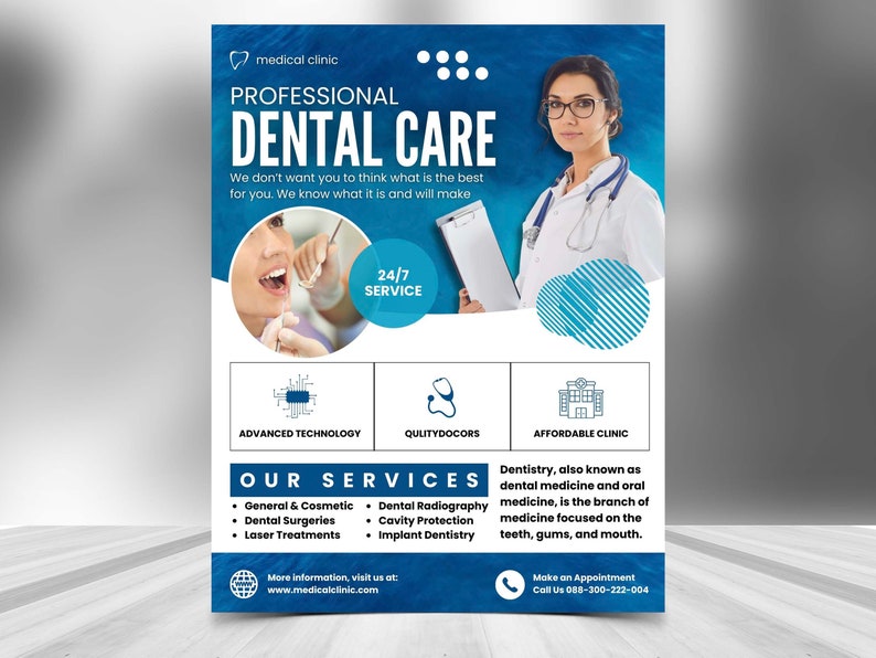 DENTAL FLYER DIY Editable Canva Template, Printable & Social Media ...